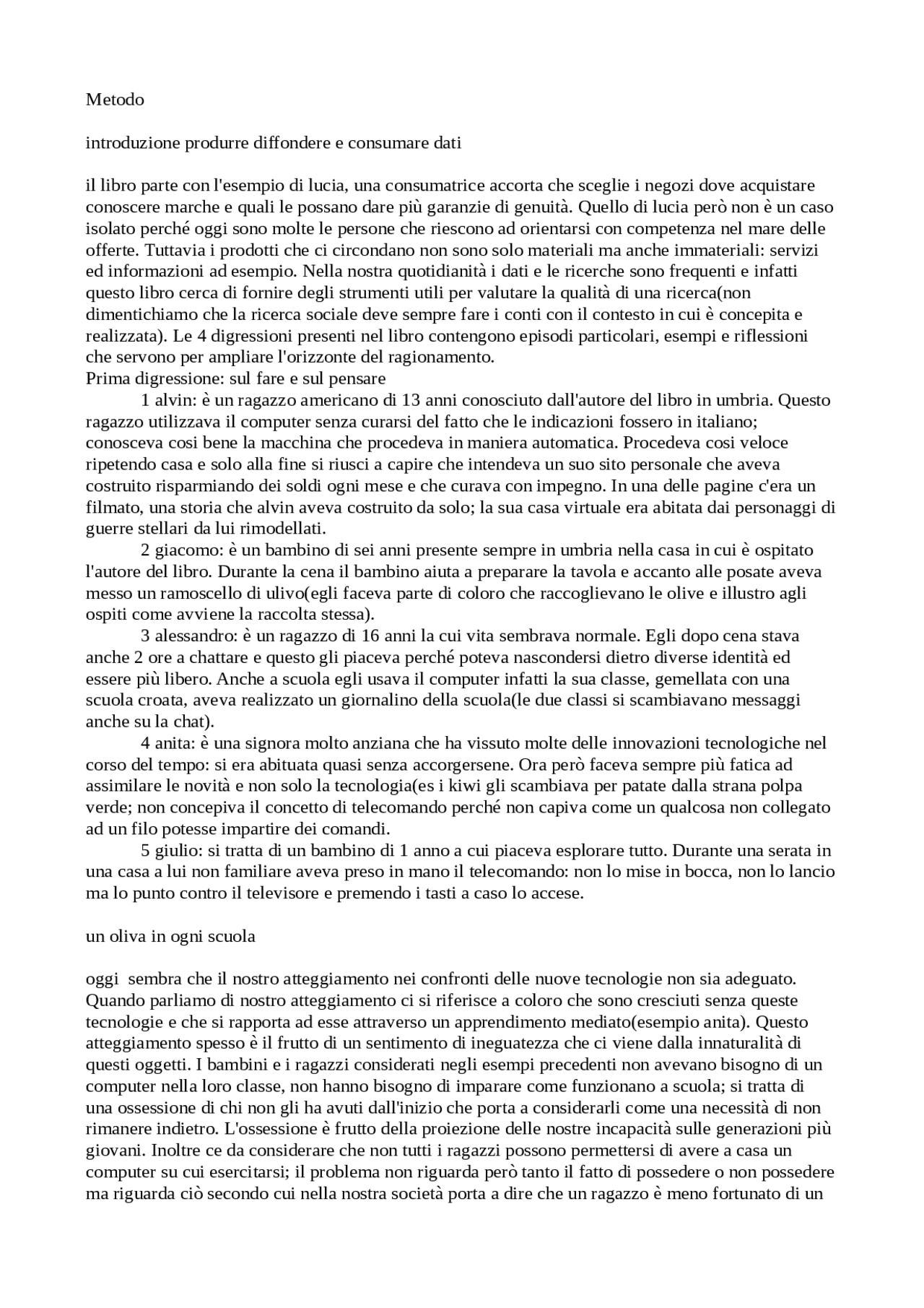 Riassunto Per Esame Metodologia Docsity