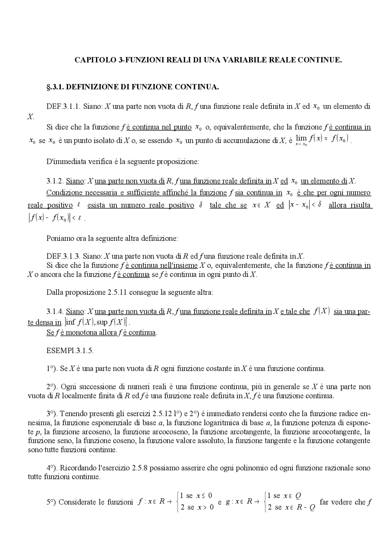 Dispense Matematica Generale Funzioni Continue E Derivabili Docsity