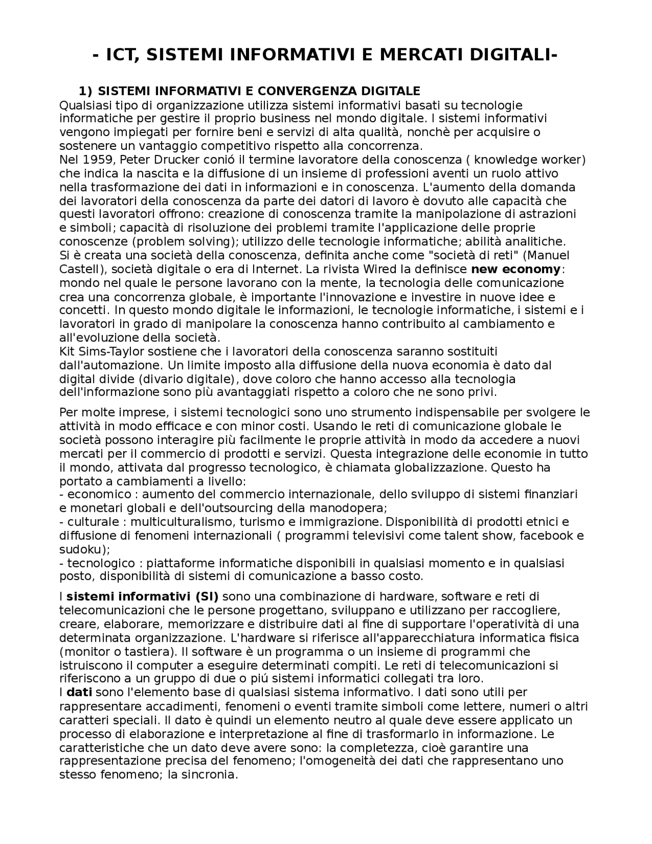 Riassunto Ict Docsity
