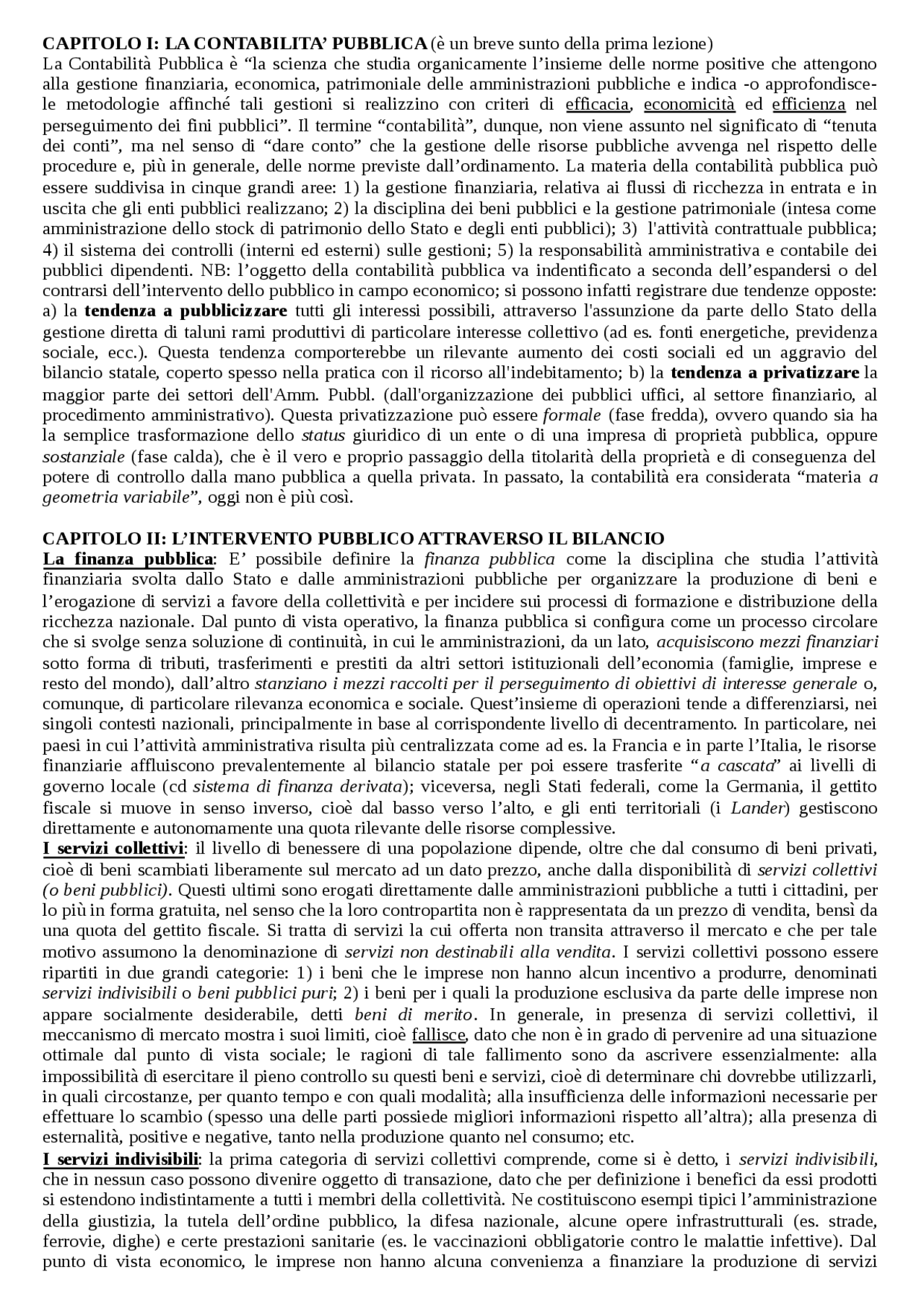 Riassunto Contabilità Di Stato Integrati Con Appunti Unisa Docsity