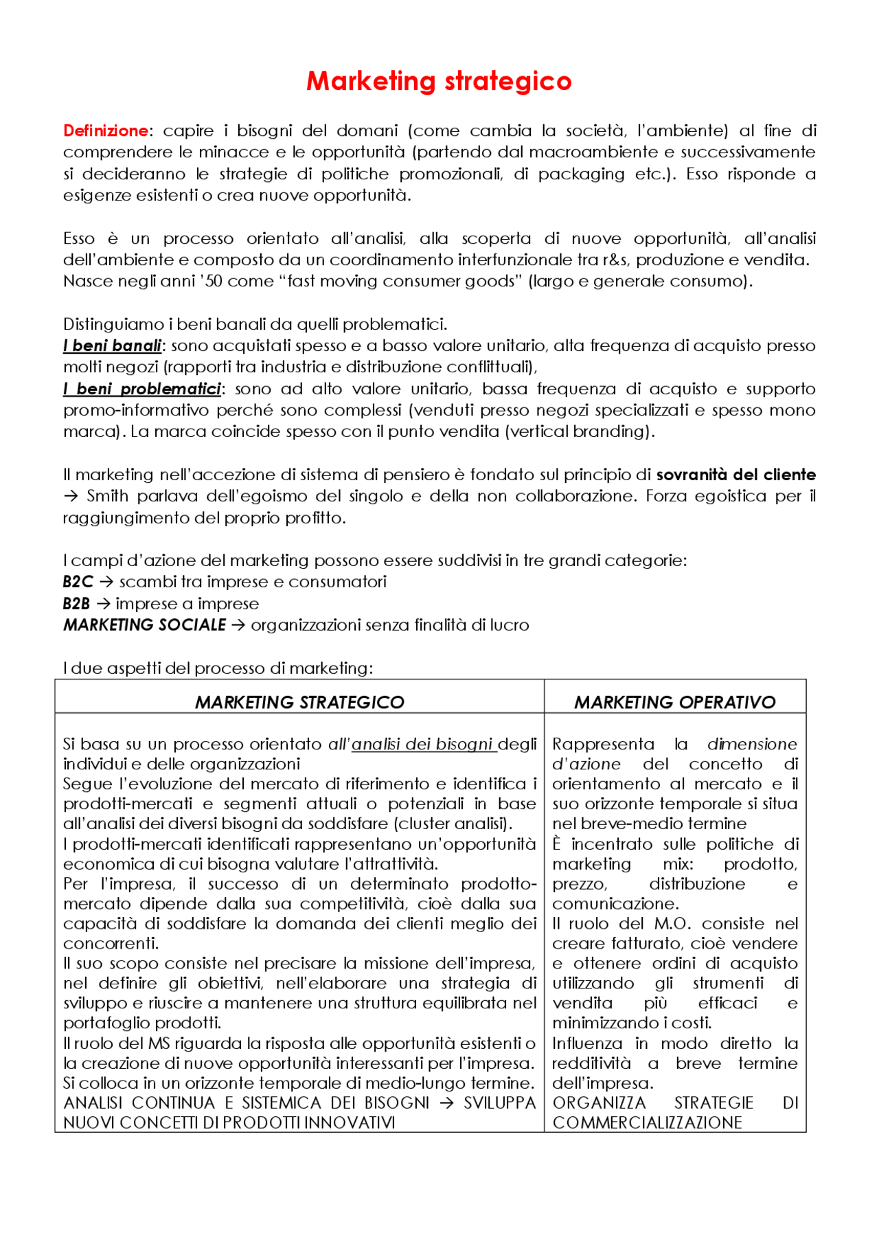 Riassunto Marketing Strategico Unipr Docsity