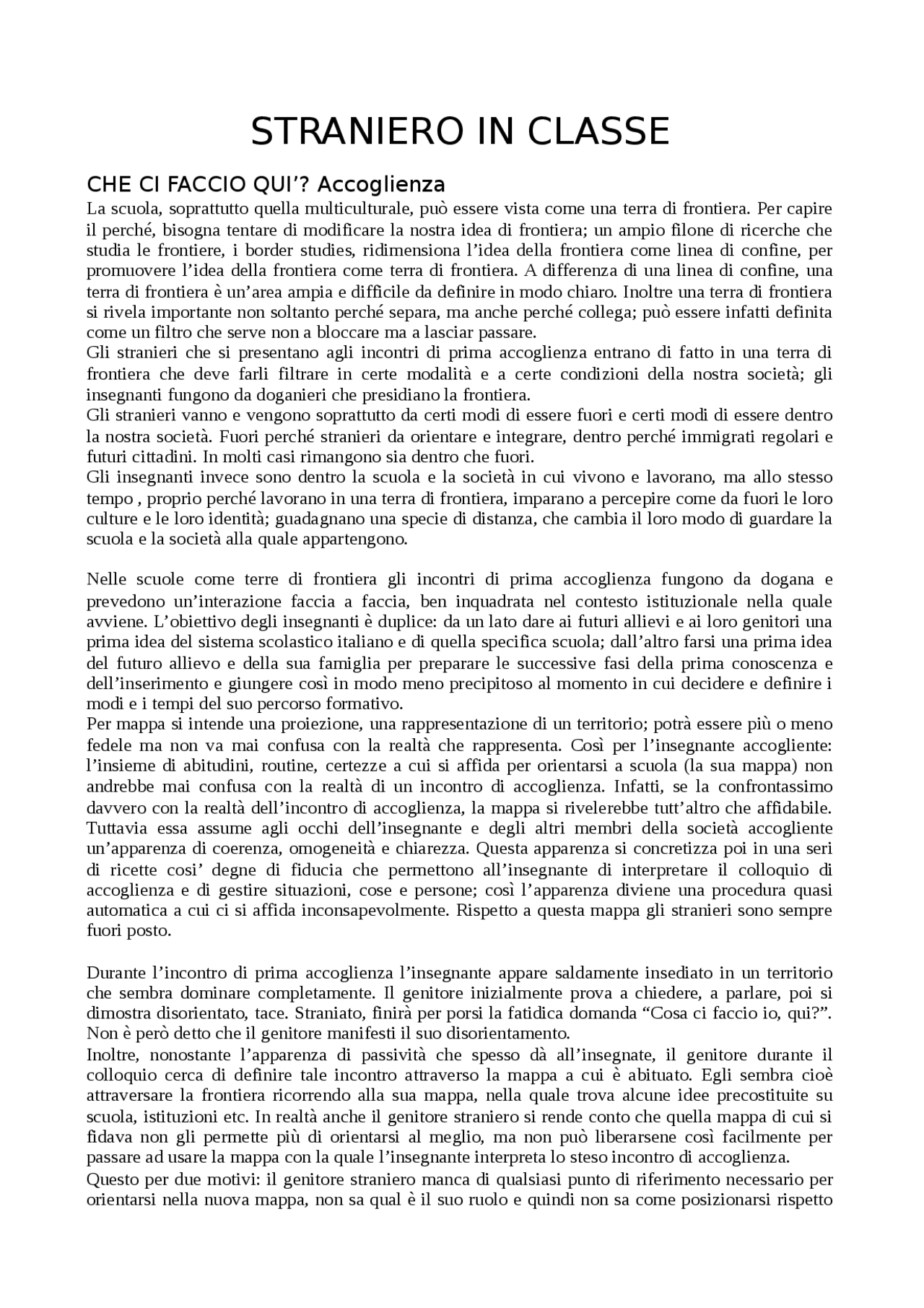 Straniero In Classe Docsity