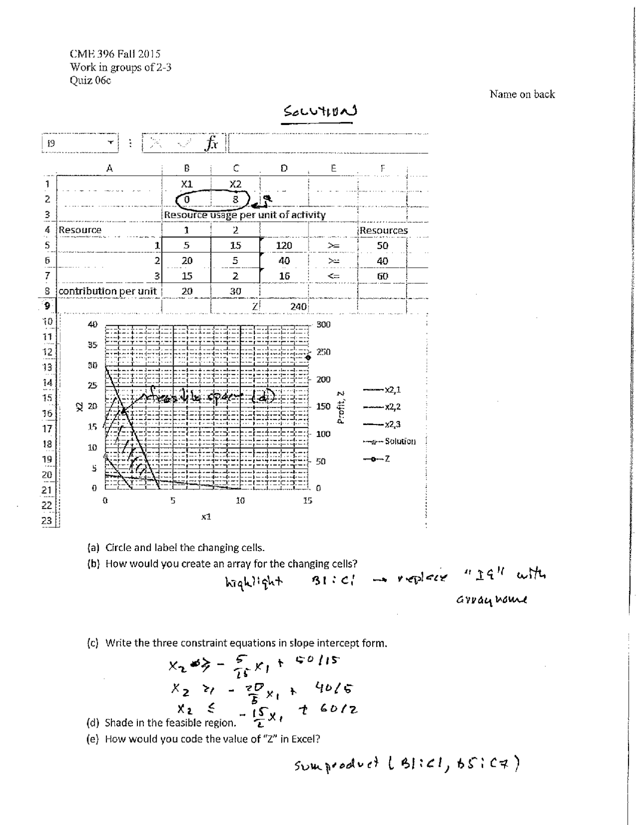 Solutions Quiz 6 Senior Design I Cme 396 Docsity