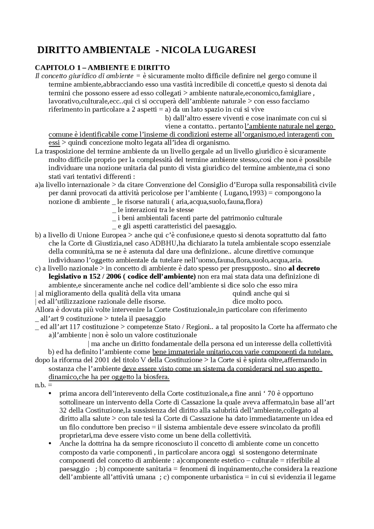 Diritto Ambientale Docsity