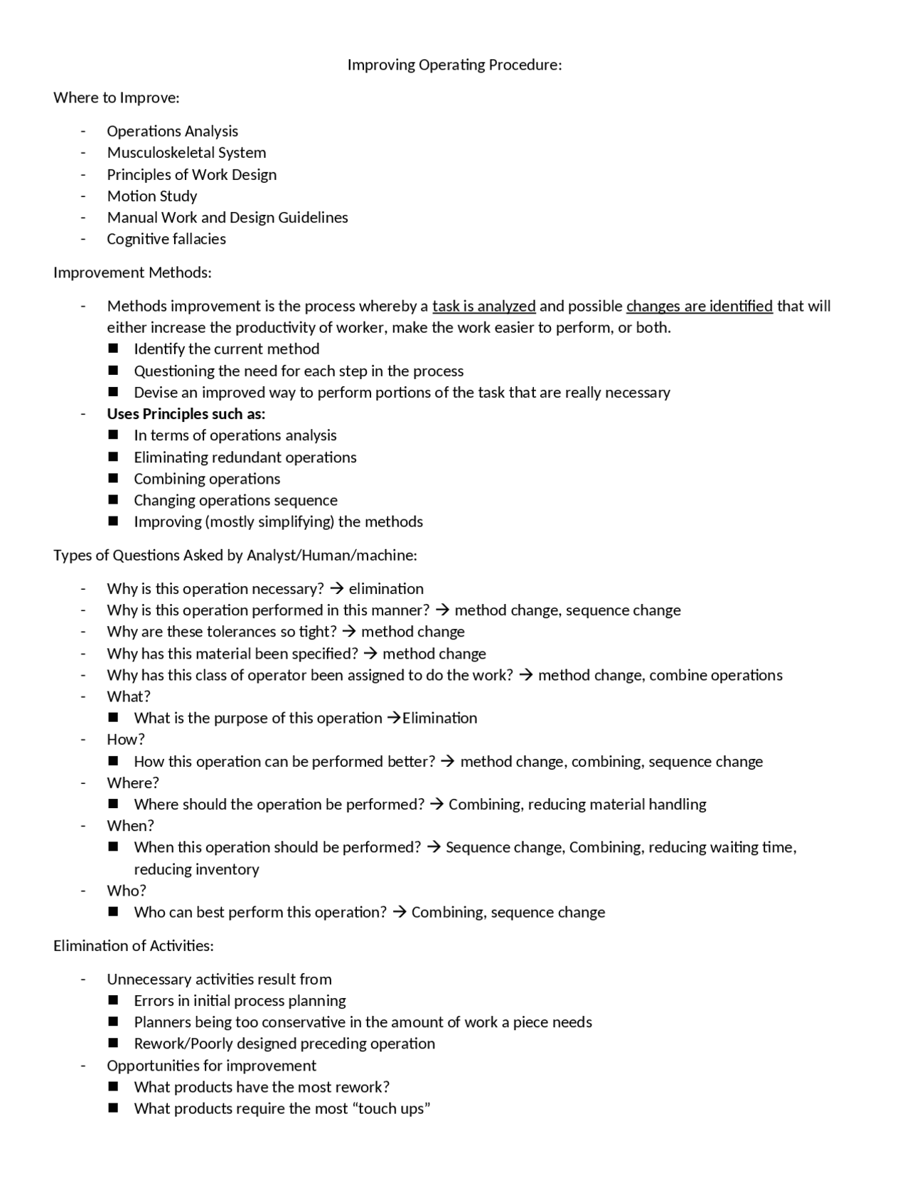 Improving Operating Procedure - Human Factors Ergon Engineering | ISE ...