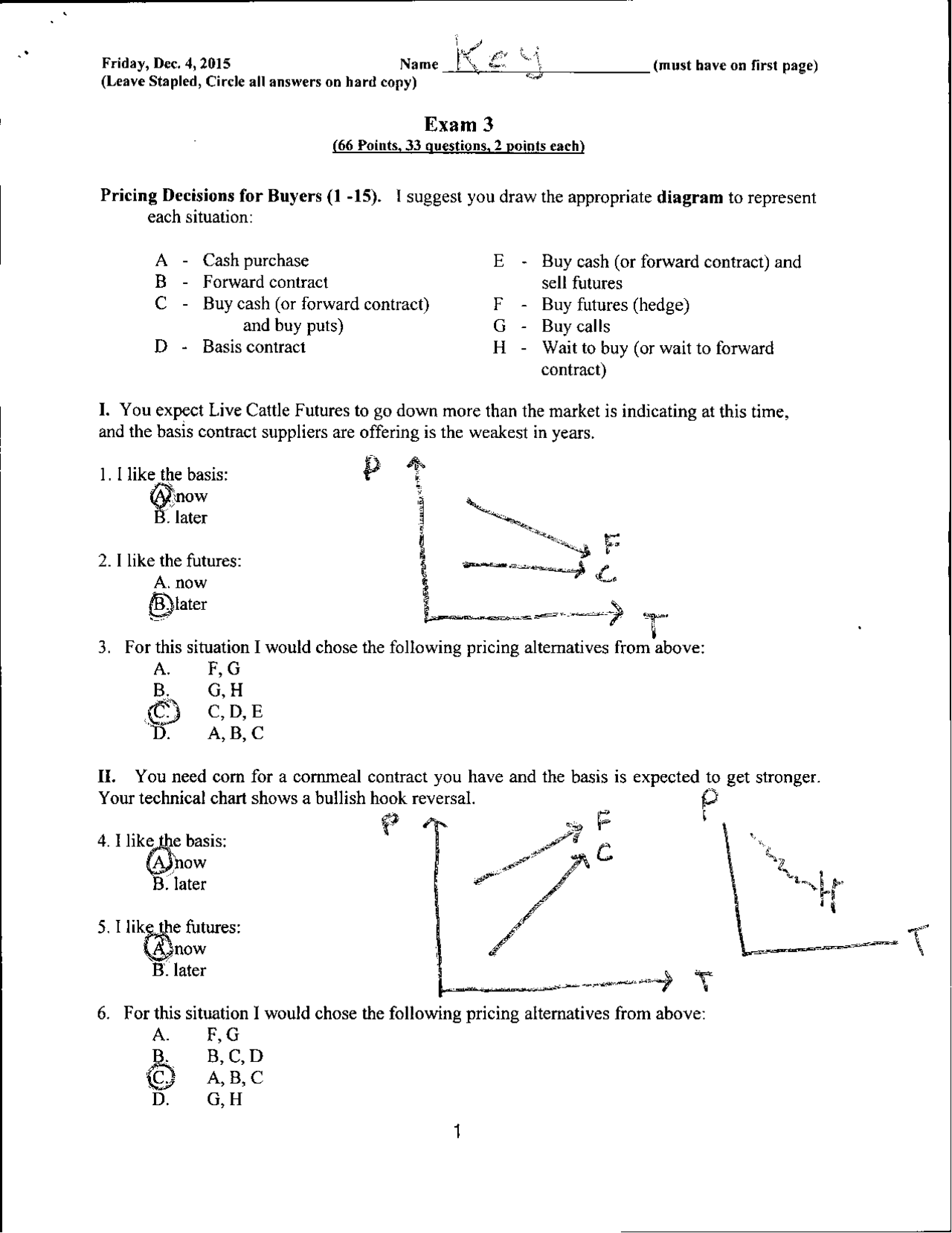 Exam 3 Questions with Answers - Commodity Marketing I | ABM 225 - Docsity