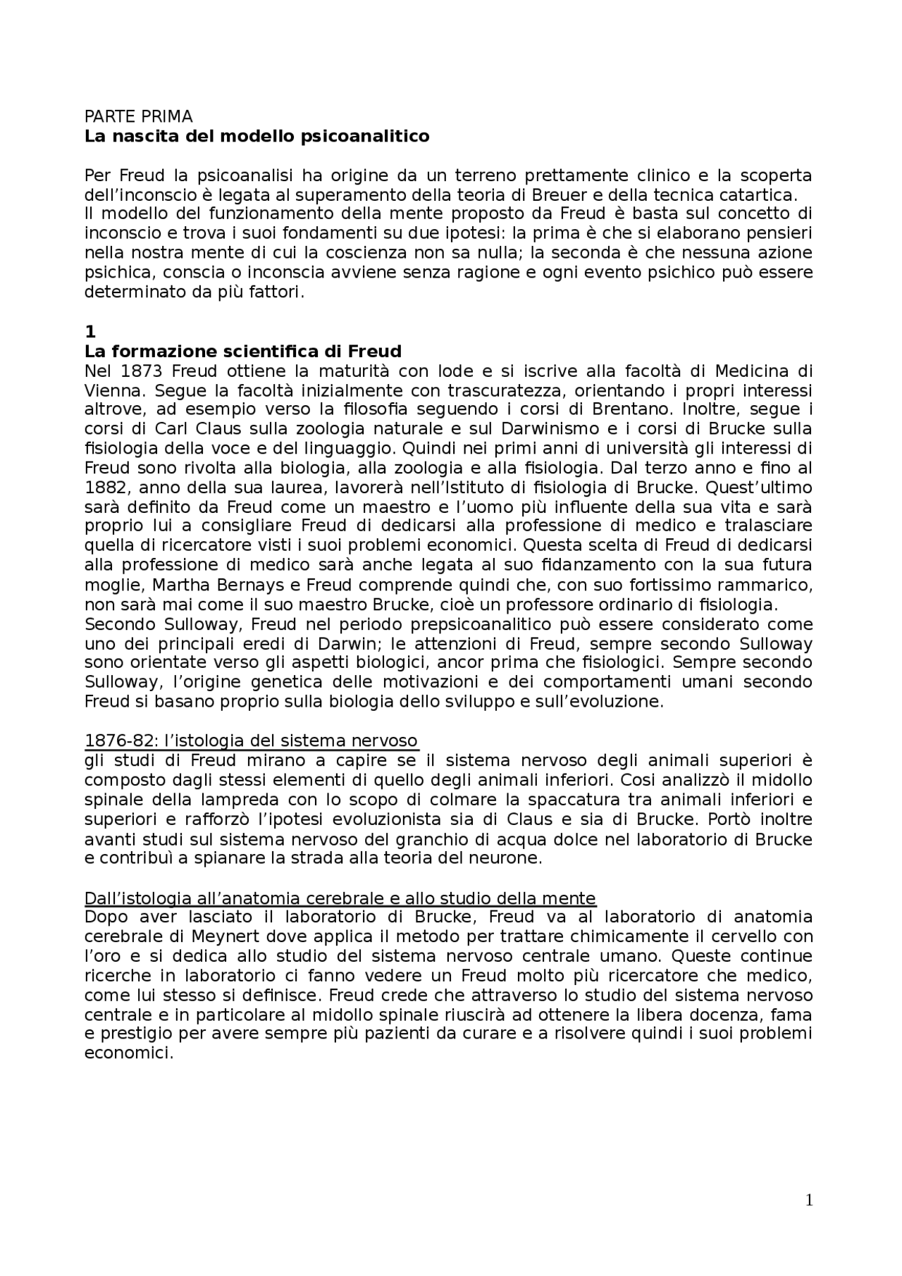 Sigmund Freud La Costruzione Di Un Sapere Docsity