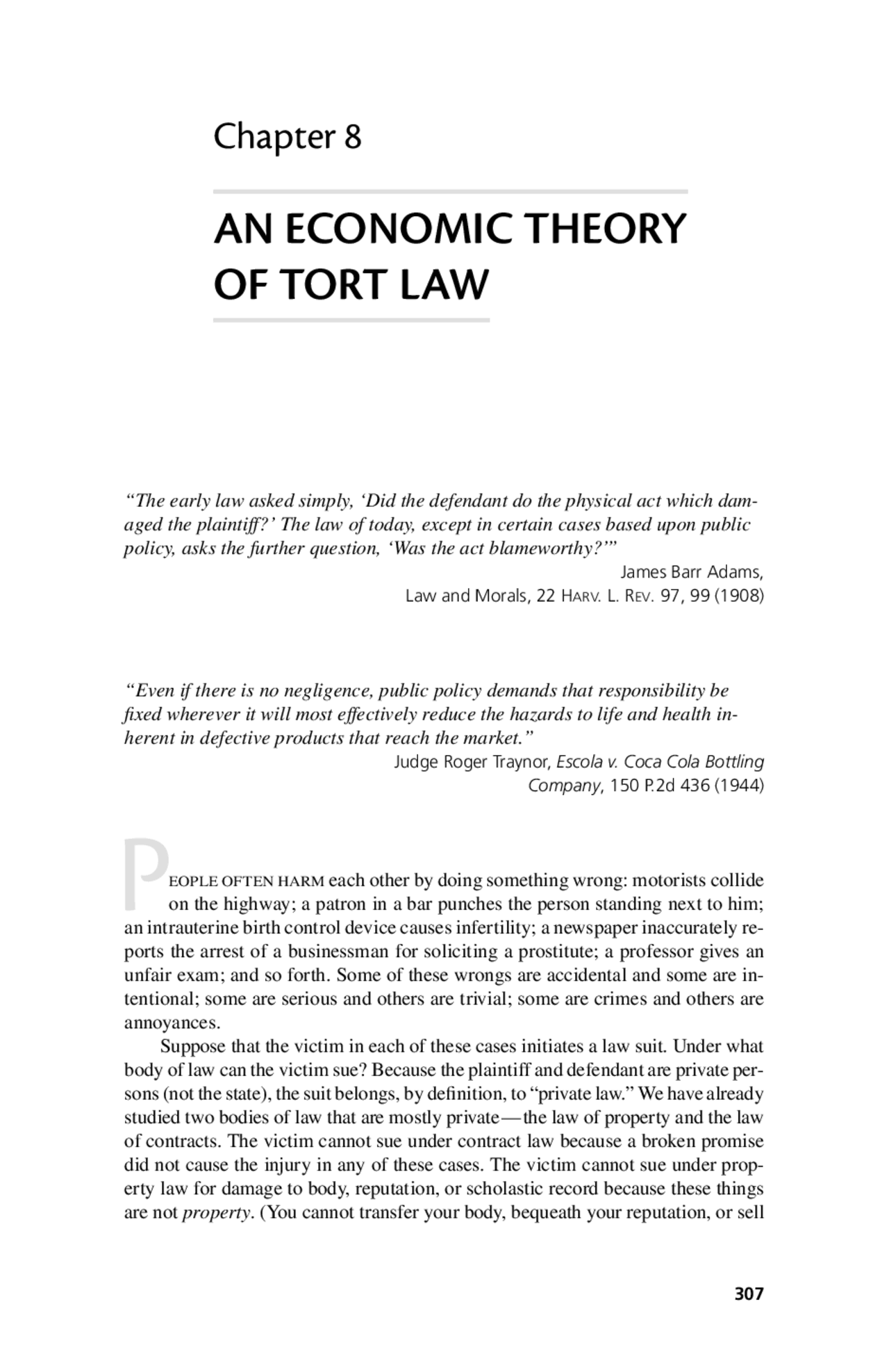 An Economic Theory of Tort Law - Docsity