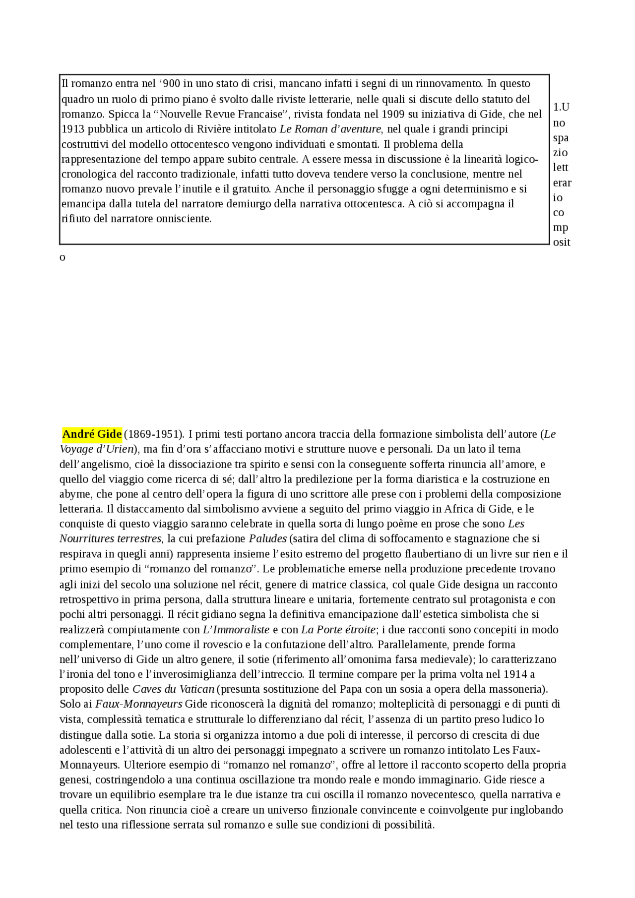 Il romanzo francese del 900 novecento Letteratura francese Teroni ...