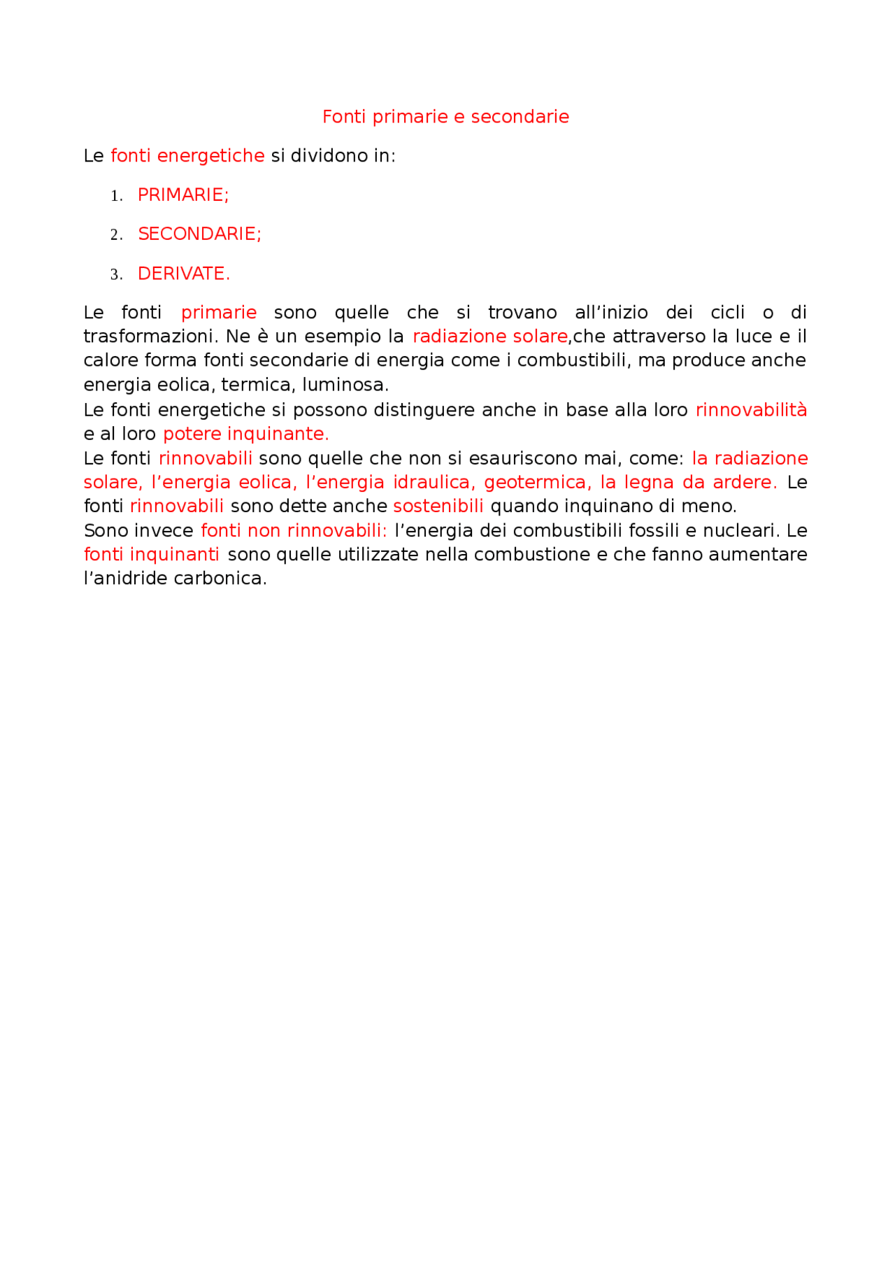 Fonti primarie e secondarie - Docsity
