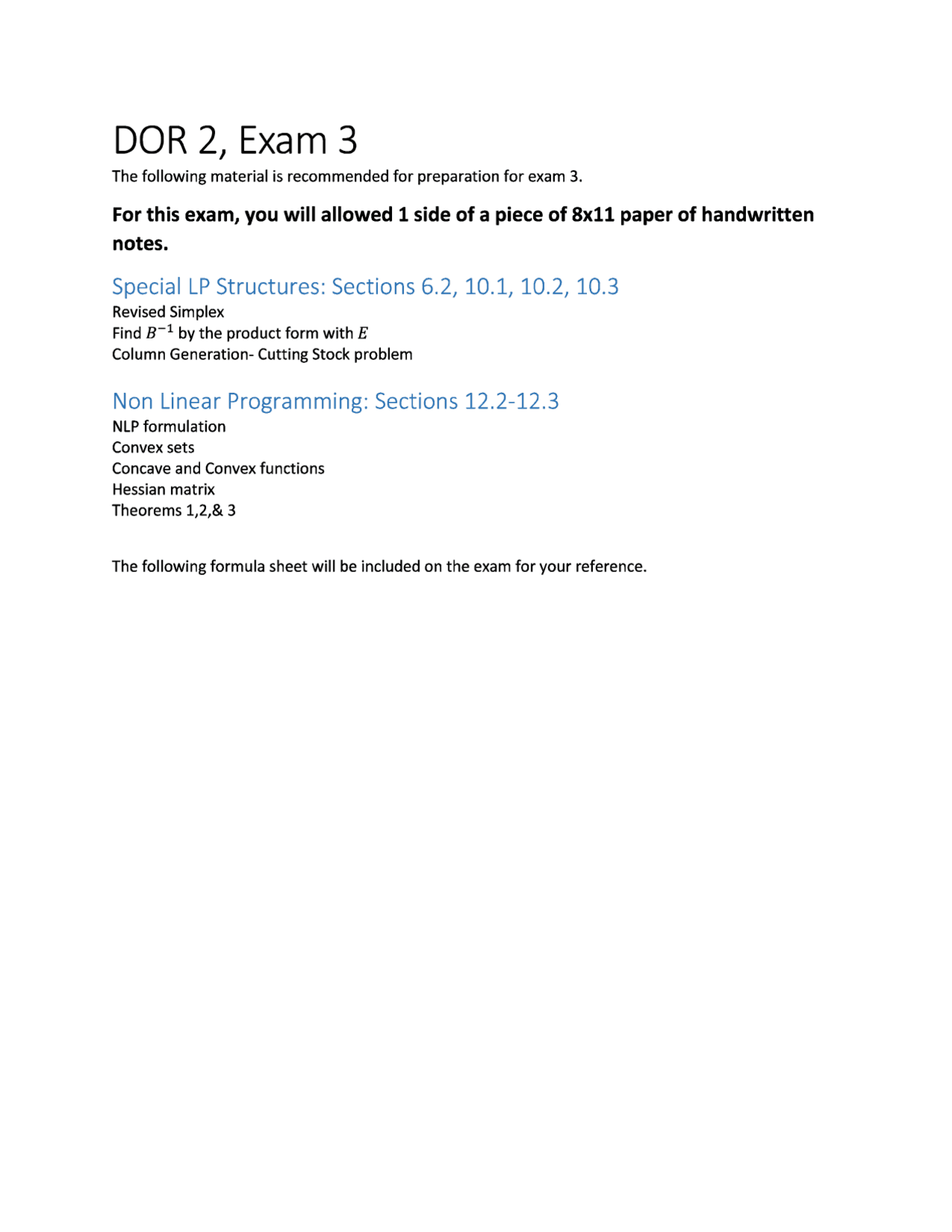 5 Solved Problems On Determining Operations Research Ii Exam 3 Ise