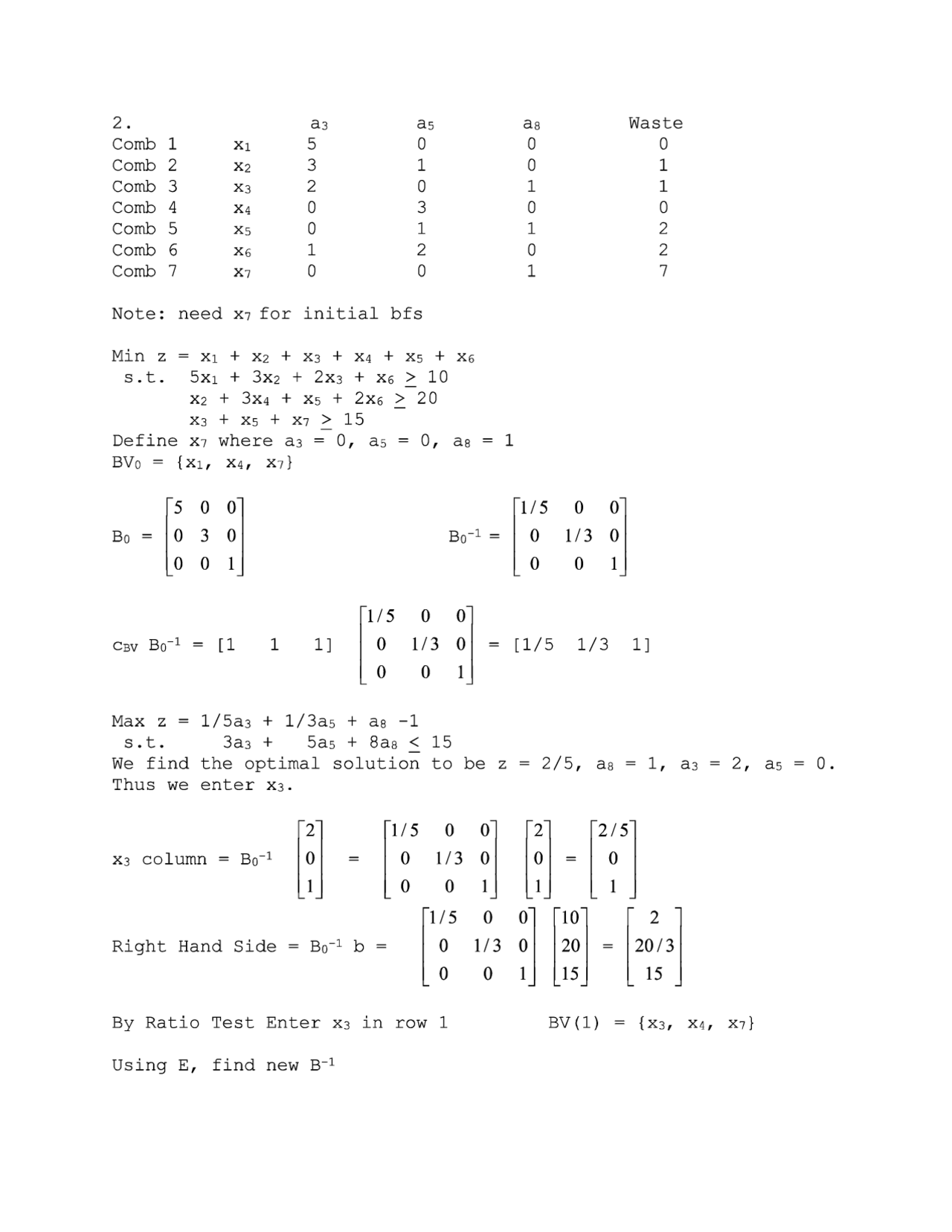 Solutions To Homework 5 On Determinants Operations Research Ii Ise