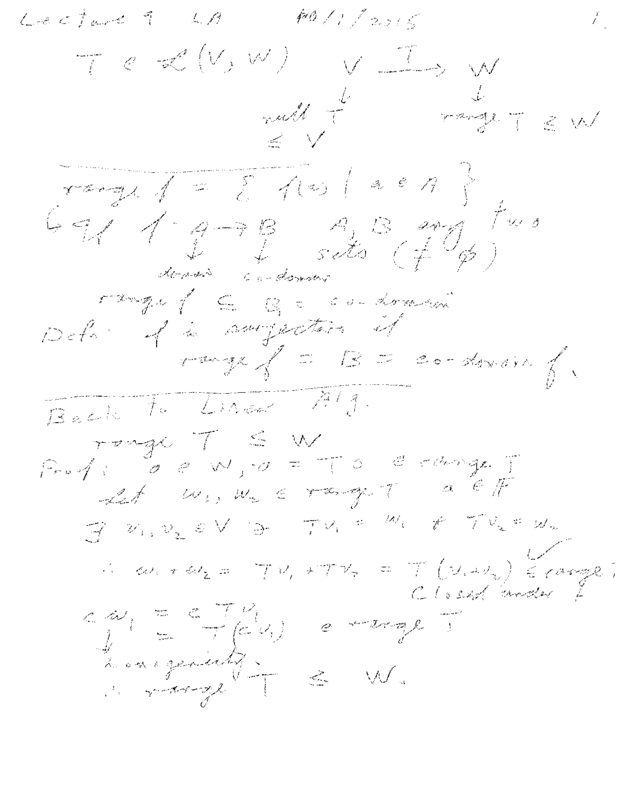 Back To Linear Algebra Handwritten Notes Math 4100 Docsity