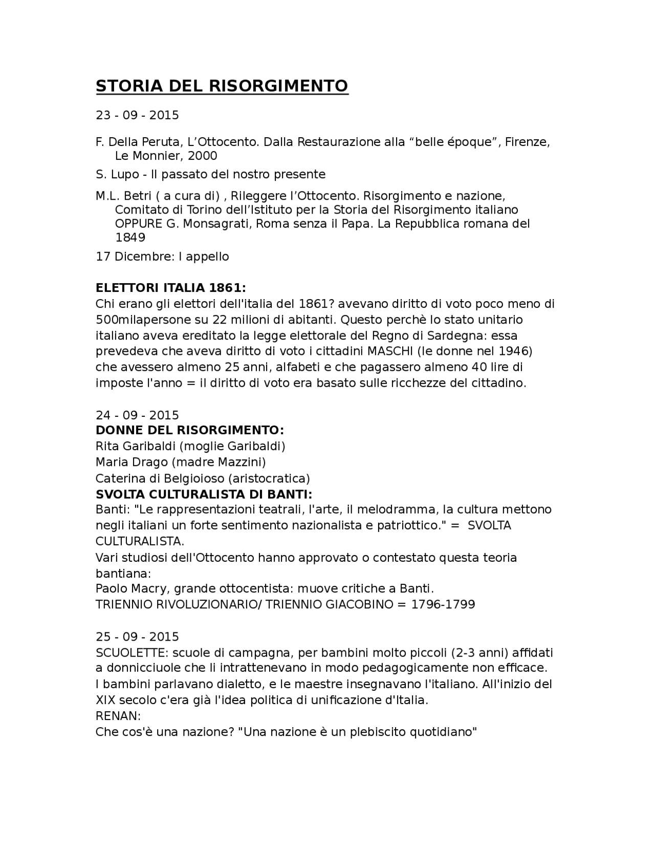 Storia Del Risorgimento Appunti Di Storia Docsity