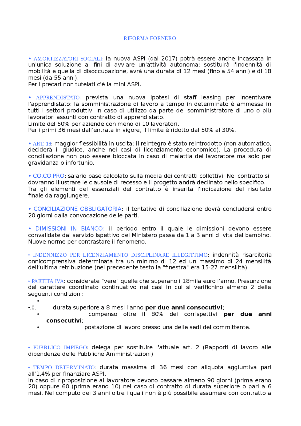 Riforma Fornero Docsity