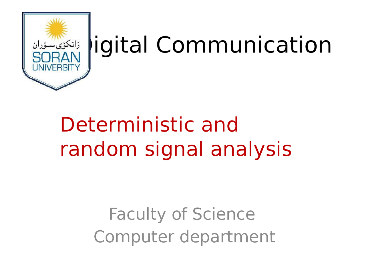 Deterministic And Random Signal Analysis Docsity