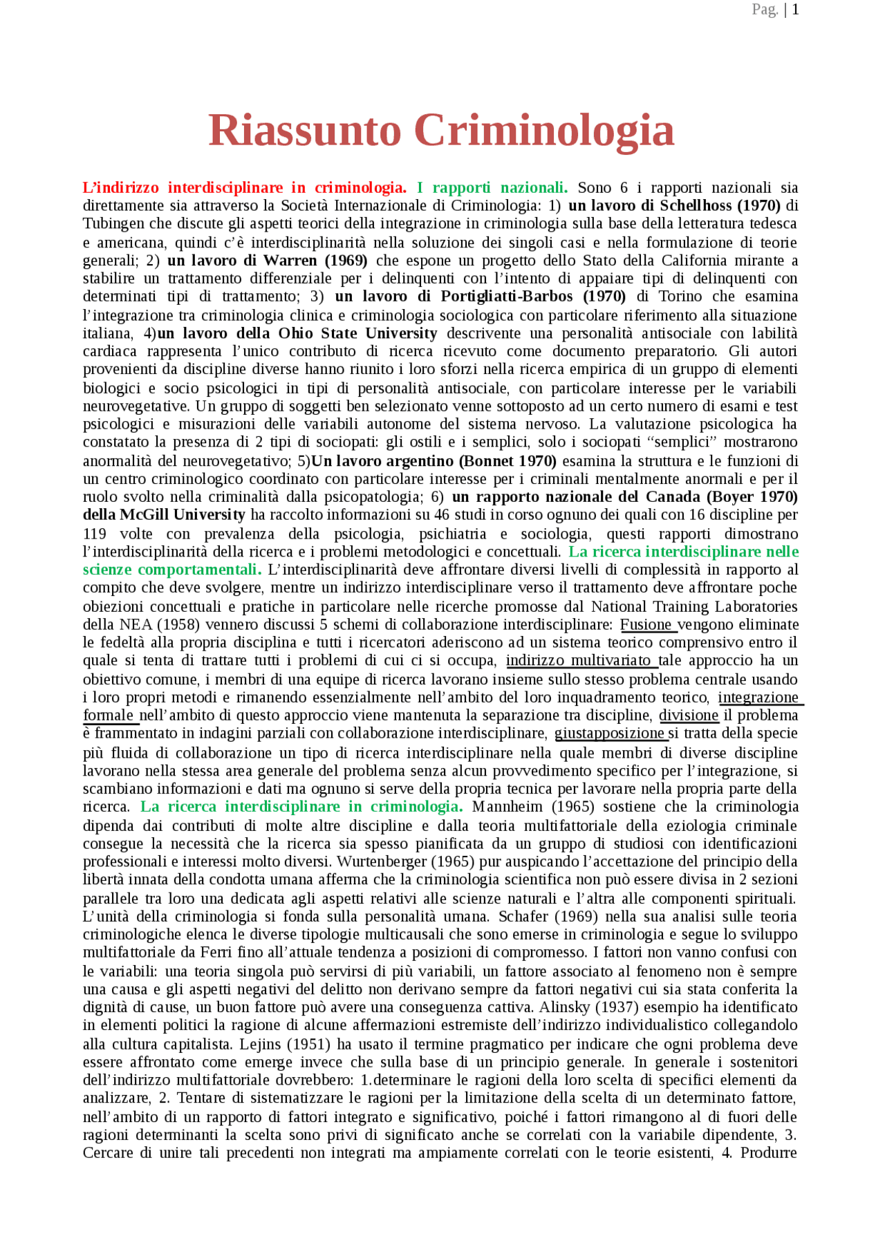 Riassunto Criminologia Docsity