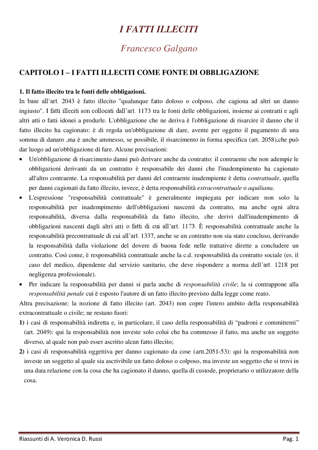 I Fatti Illeciti Docsity