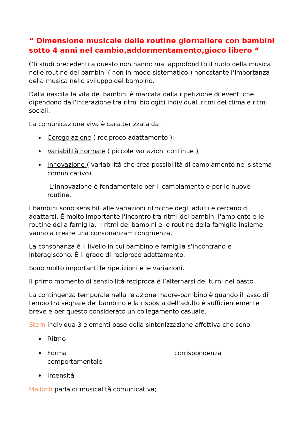Riassunti Educazione Al Sonoro Docsity