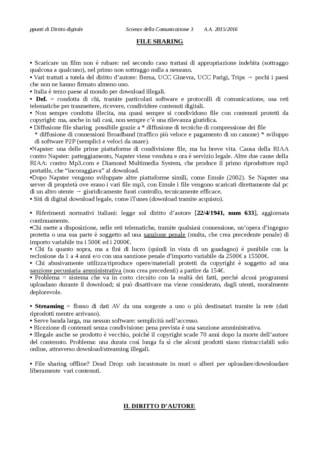Appunti Di Diritto Digitale Docsity