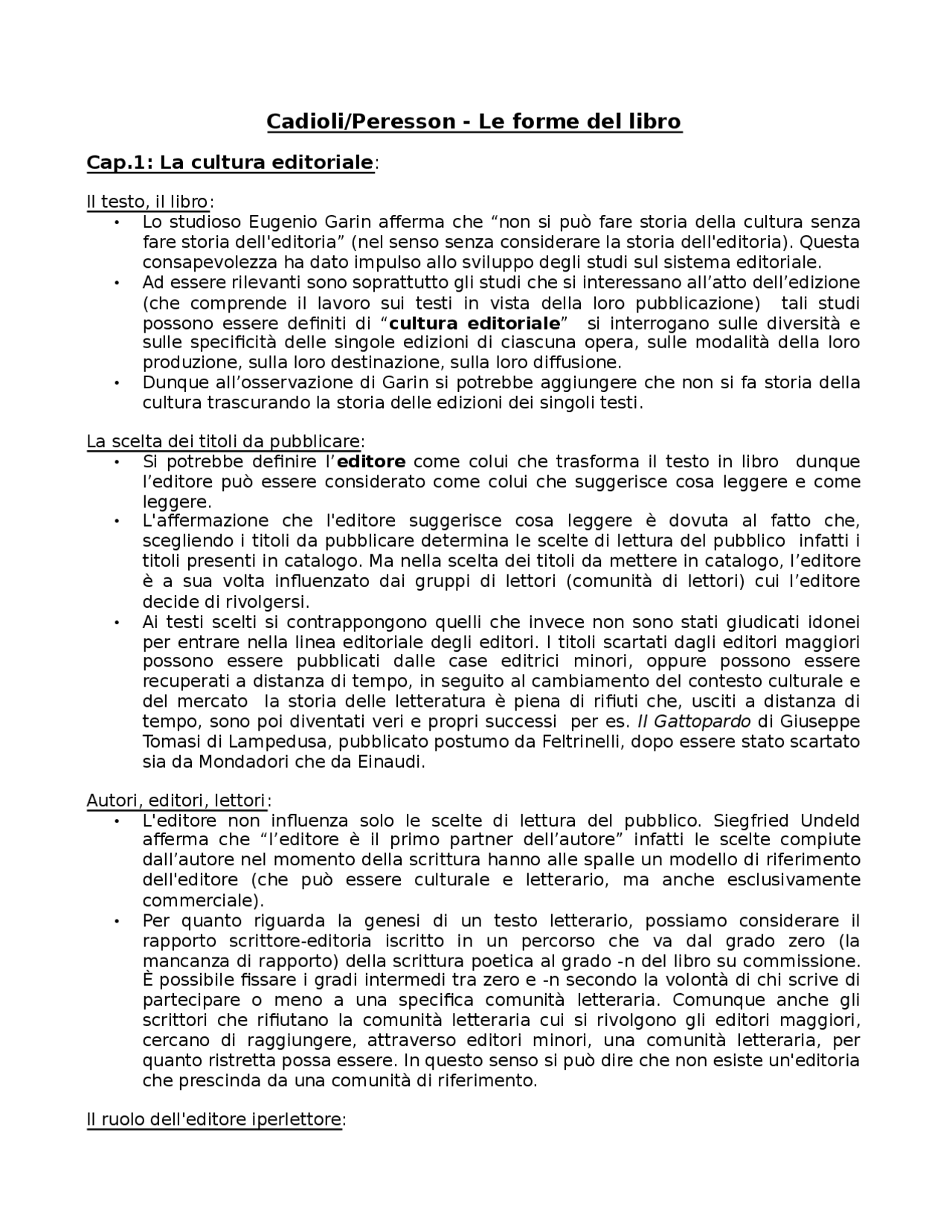 Le Forme Del Libro Alberto Cadioli Docsity