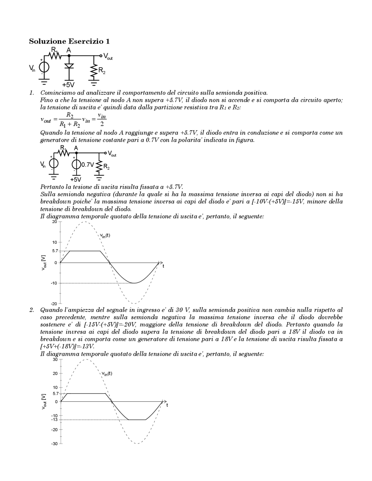 Soluzione Esercizio Diodi 1 - Docsity