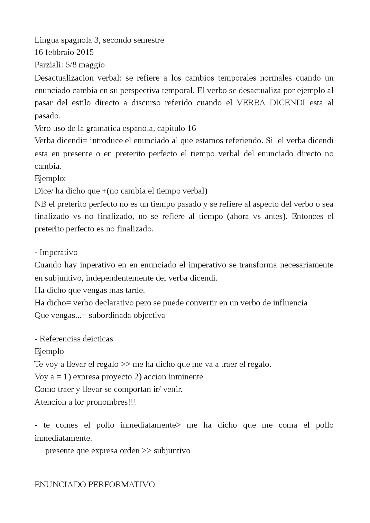 Appunti Grammatica Lingua Spagnola Terzo Anno Docsity