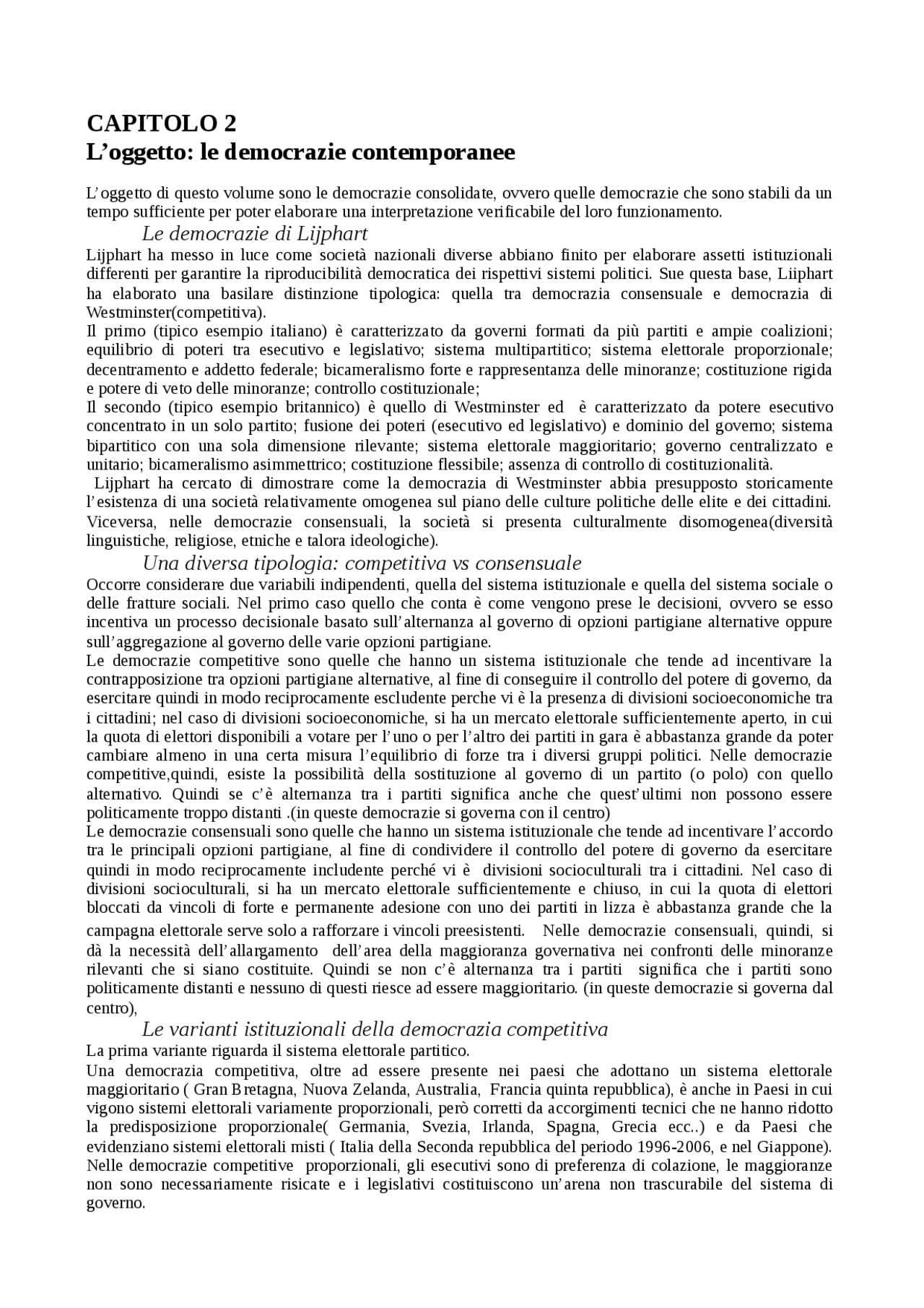 Sistemi Politici Comparati Manuale Docsity