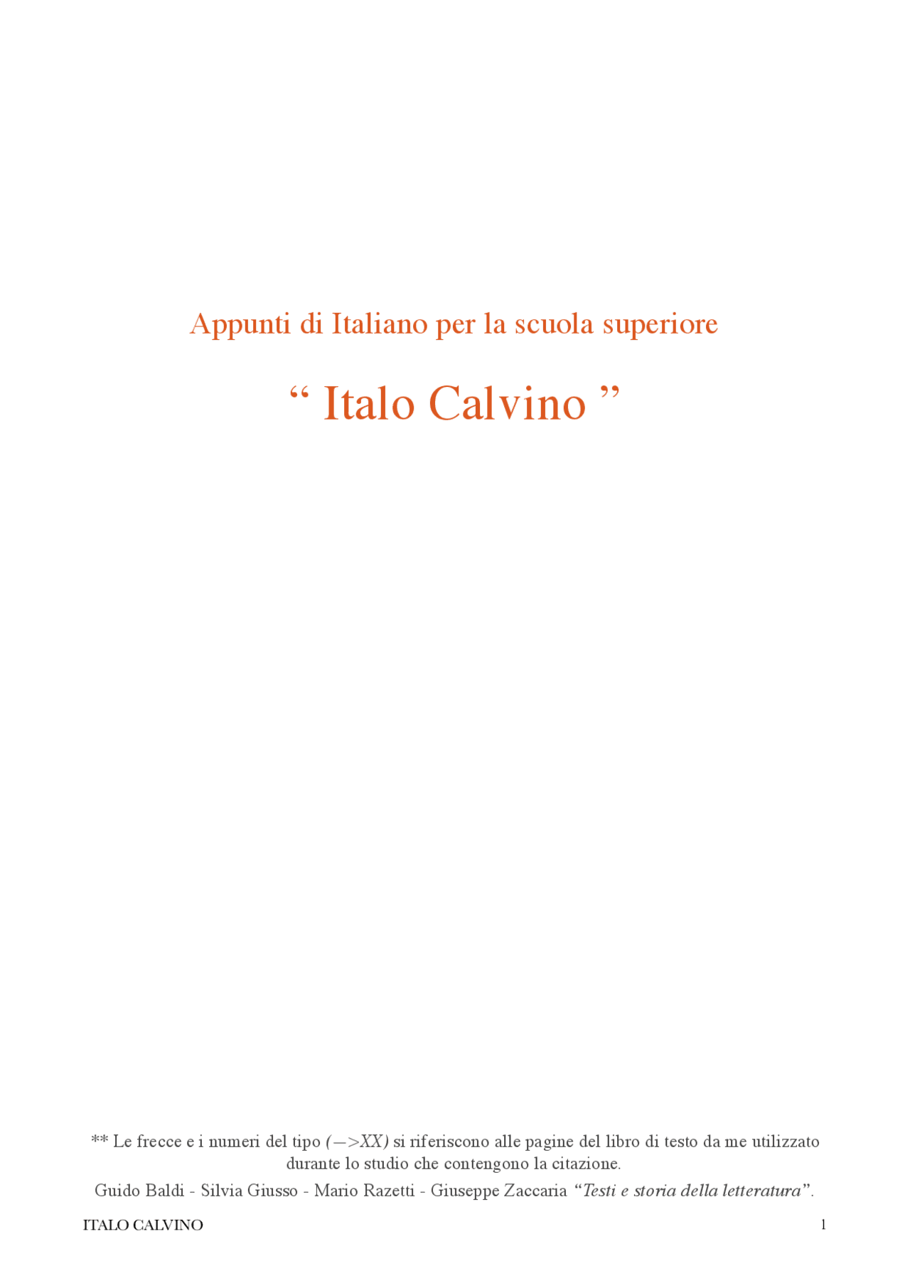 Italo Calvino Docsity
