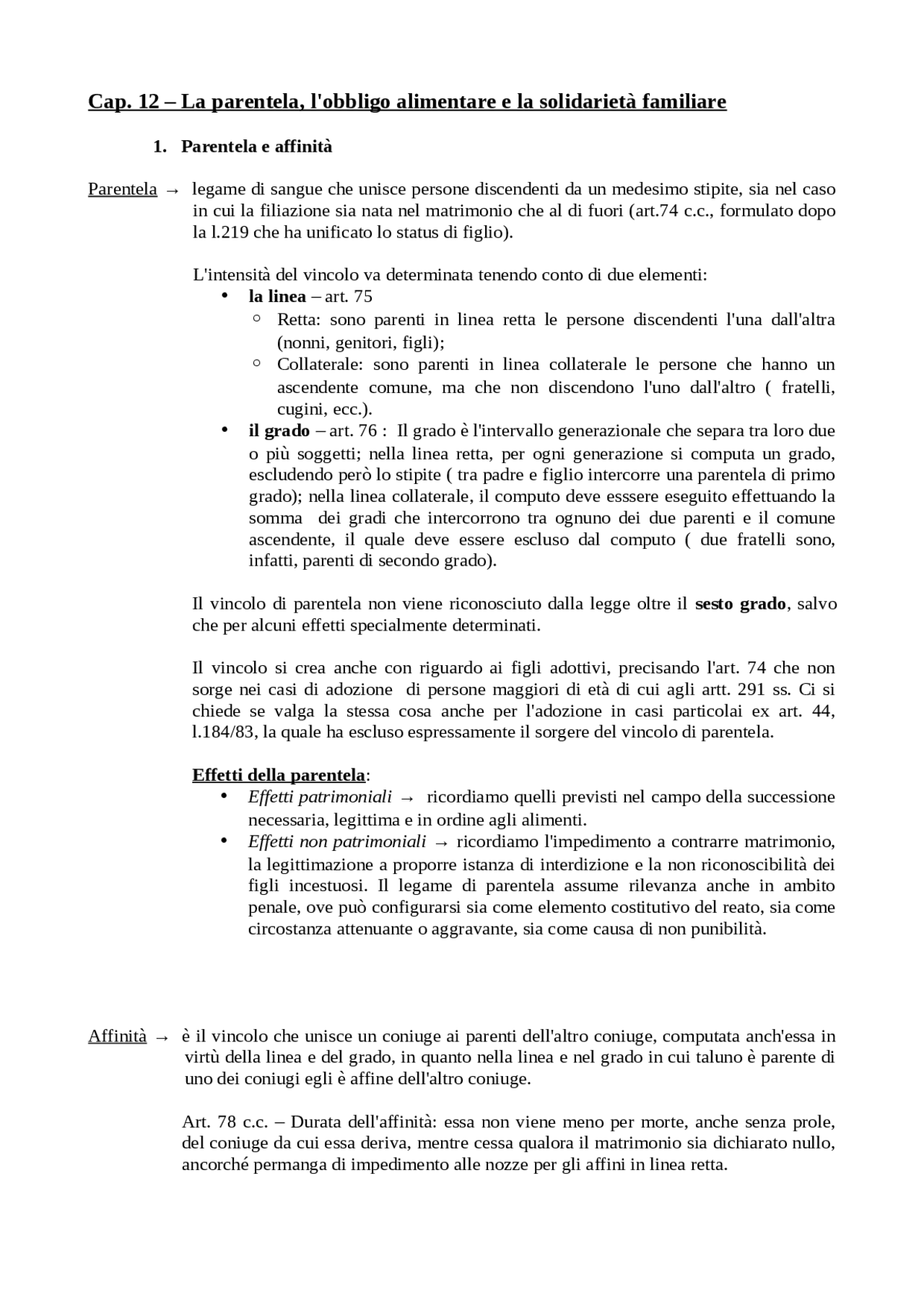 Riassunto Diritto Di Famiglia Cap 12 E 13 Msesta 2015 Docsity