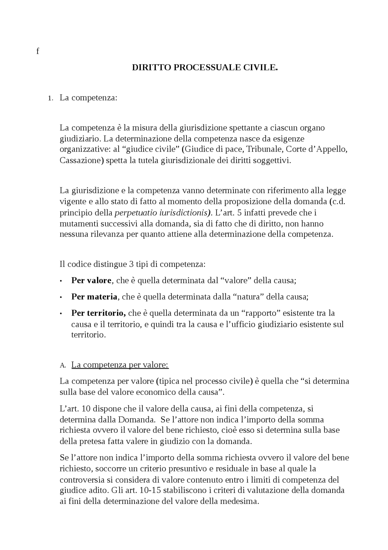 Diritto Processuale Civile Docsity
