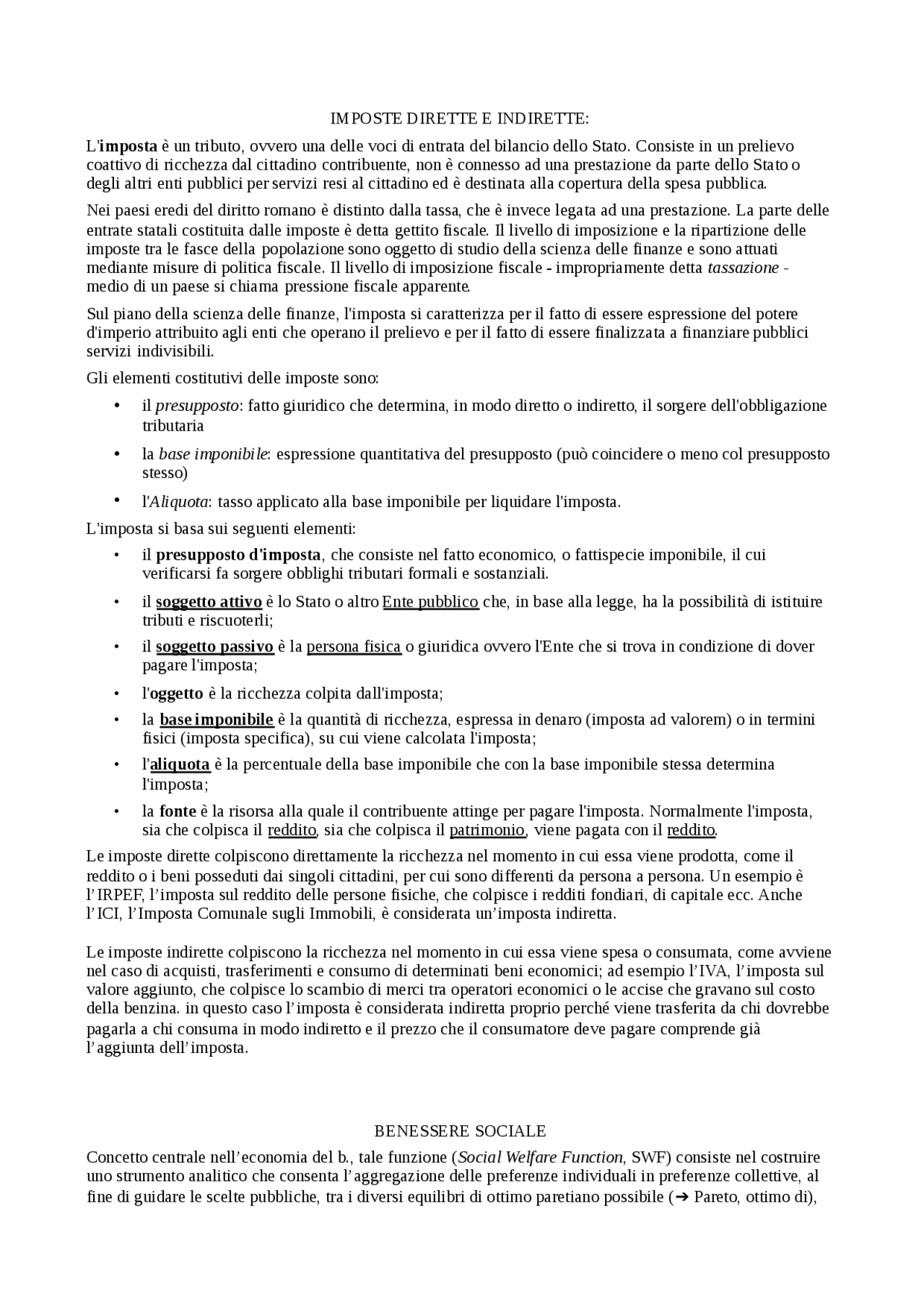Imposte Dirette E Indirette Docsity