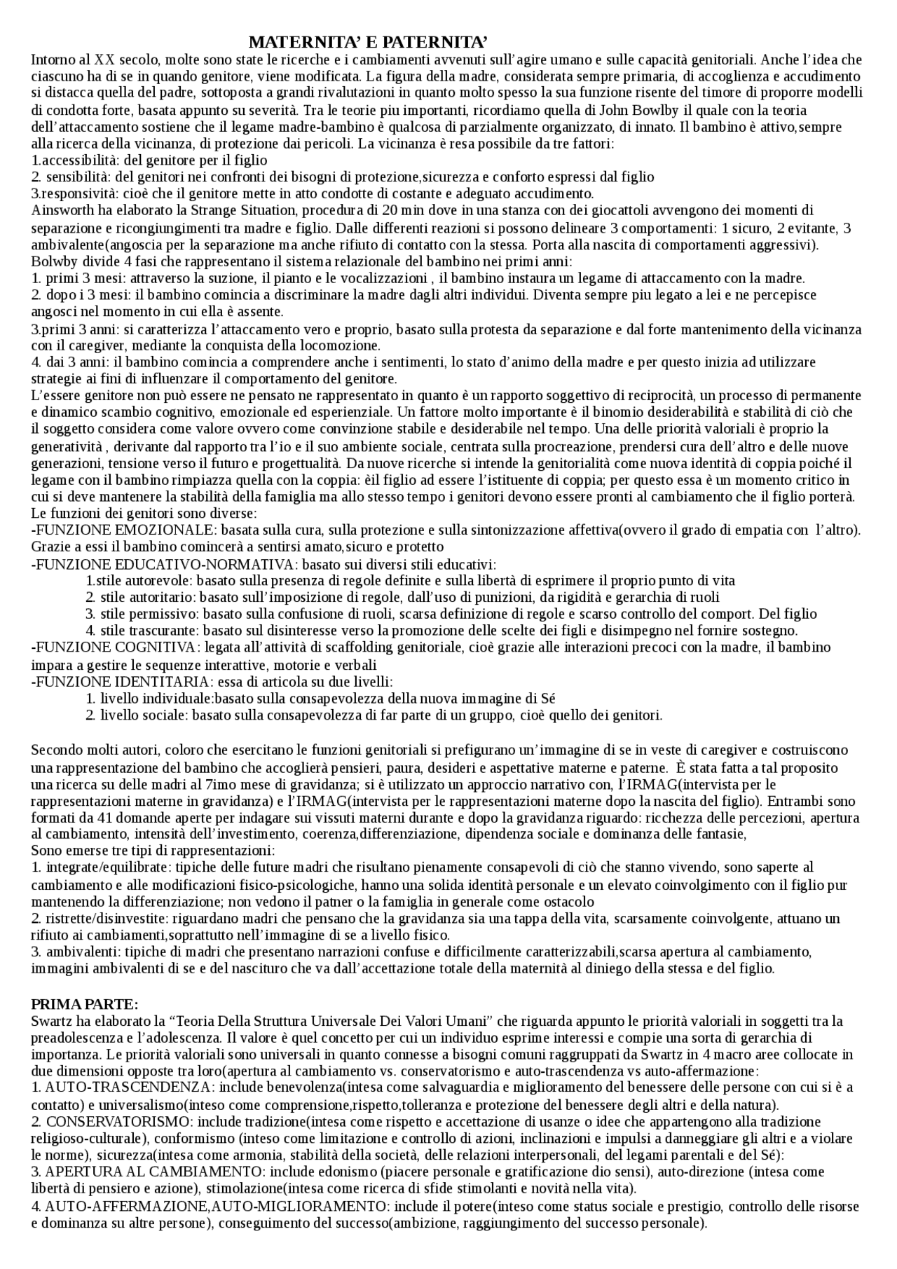 Maternità E Paternità Docsity
