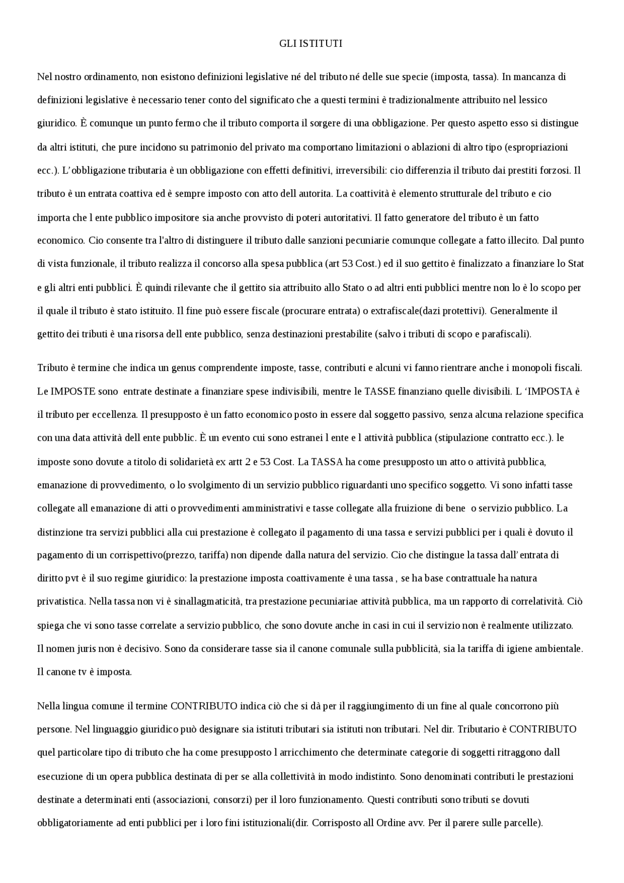 Diritto Tributario Tesauro Vol 1 Riassunto Docsity