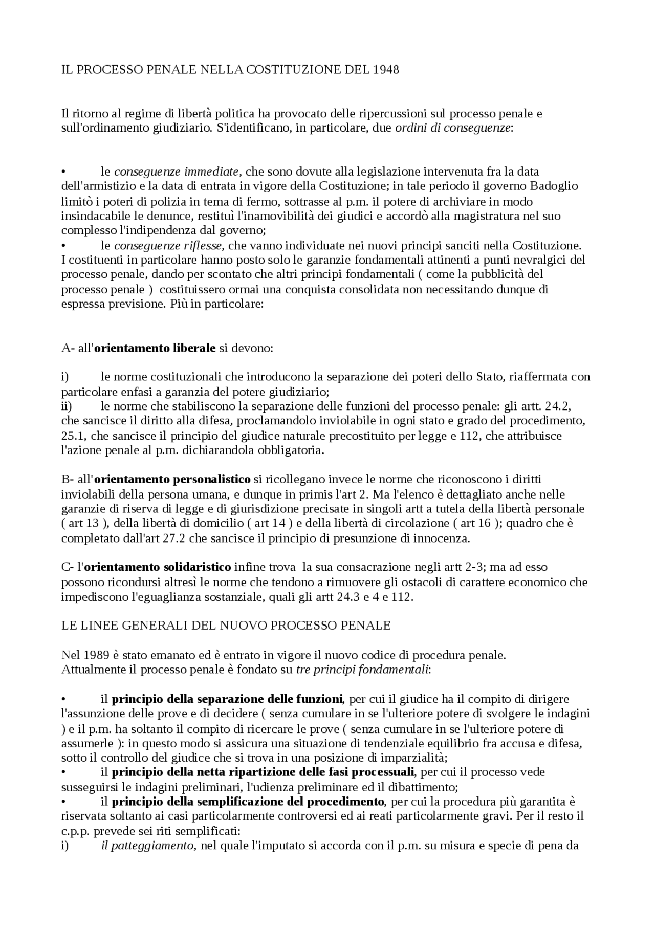 Diritto Processuale Penale I E Ii Tonini Docsity