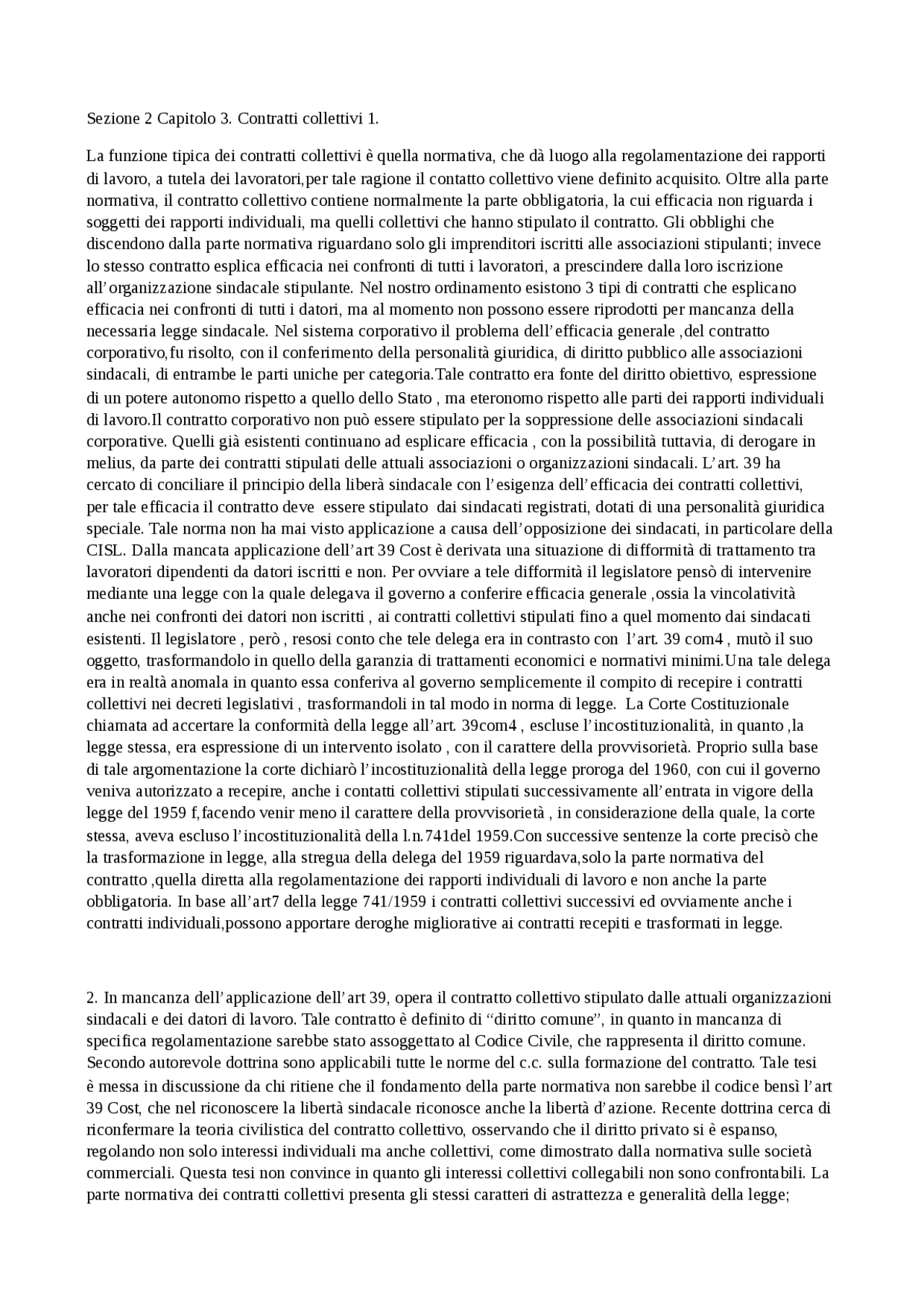 I Contratti Collettivi Docsity