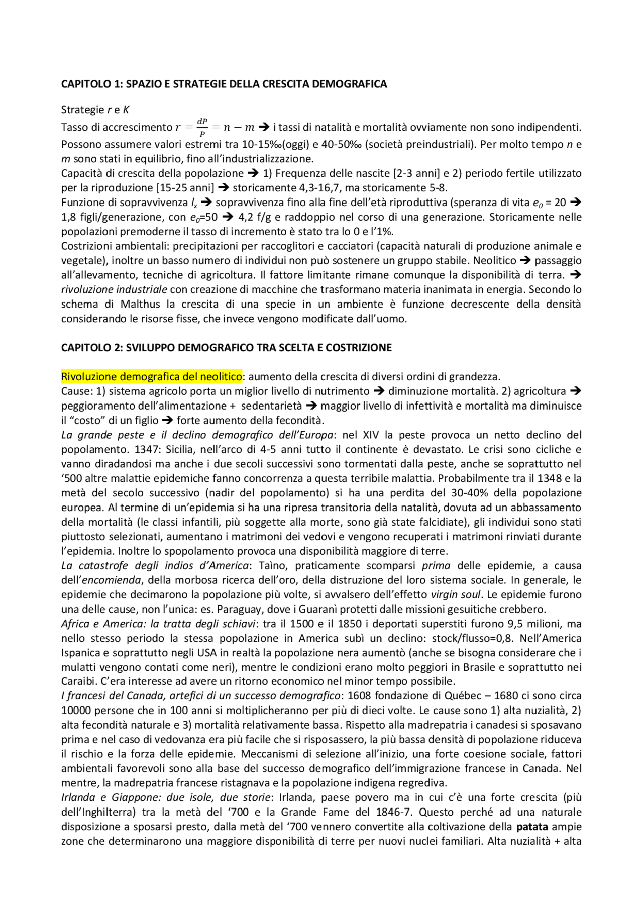 Storia Minima Della Popolazione Del Mondo Riassunto Docsity