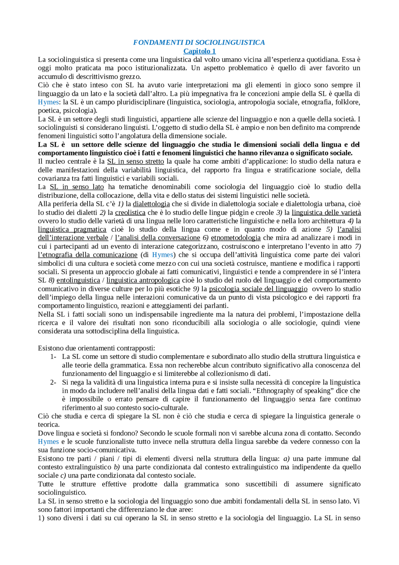 Fondamenti Di Sociolinguistica Docsity
