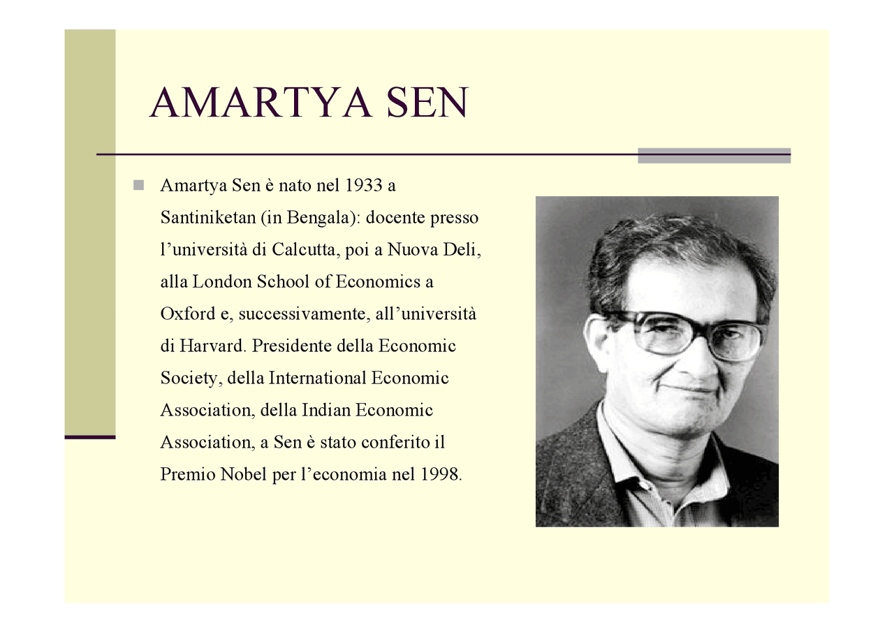 Amartya Sen Slide Docsity