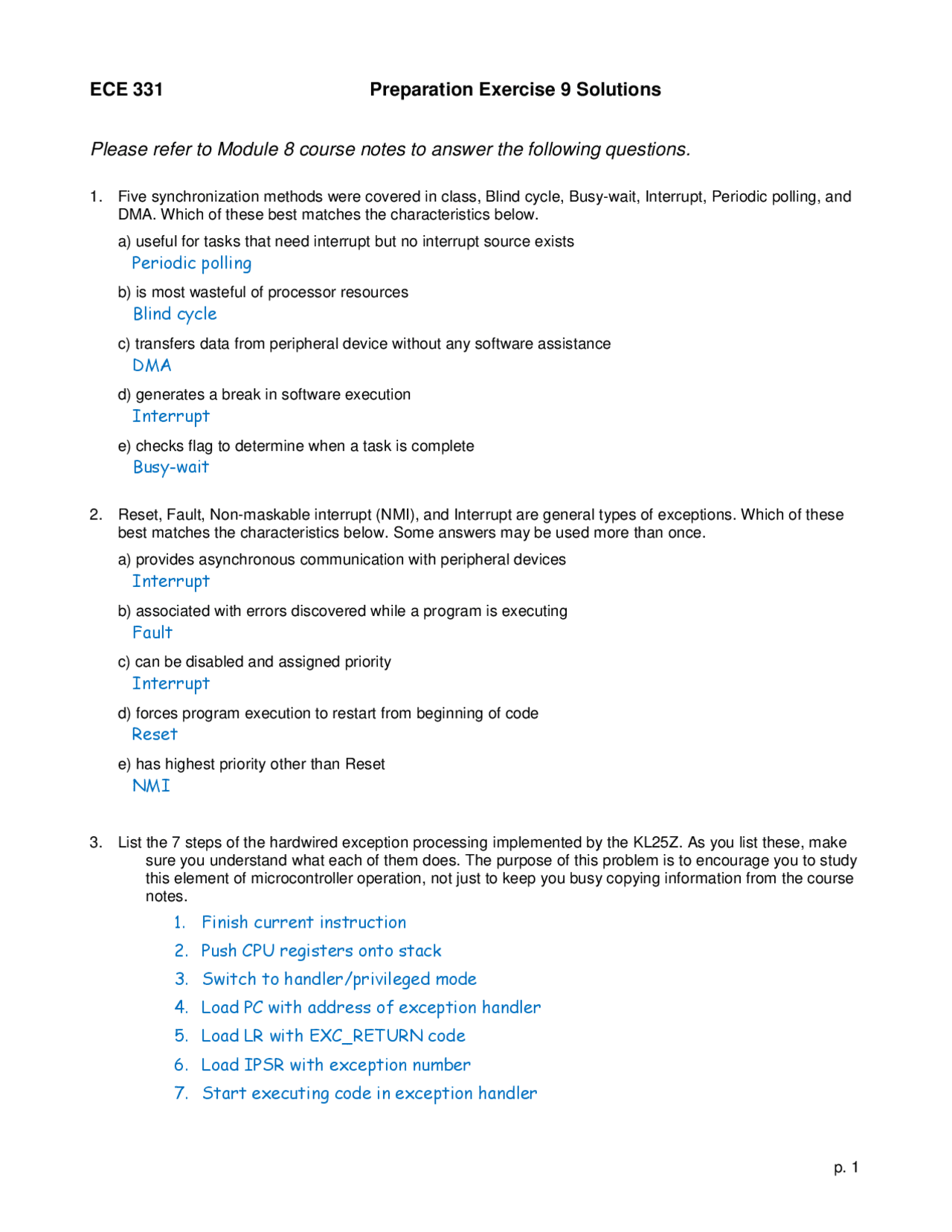 7 Solved Questions On Microprocessor And Digital System Ece 331 Docsity