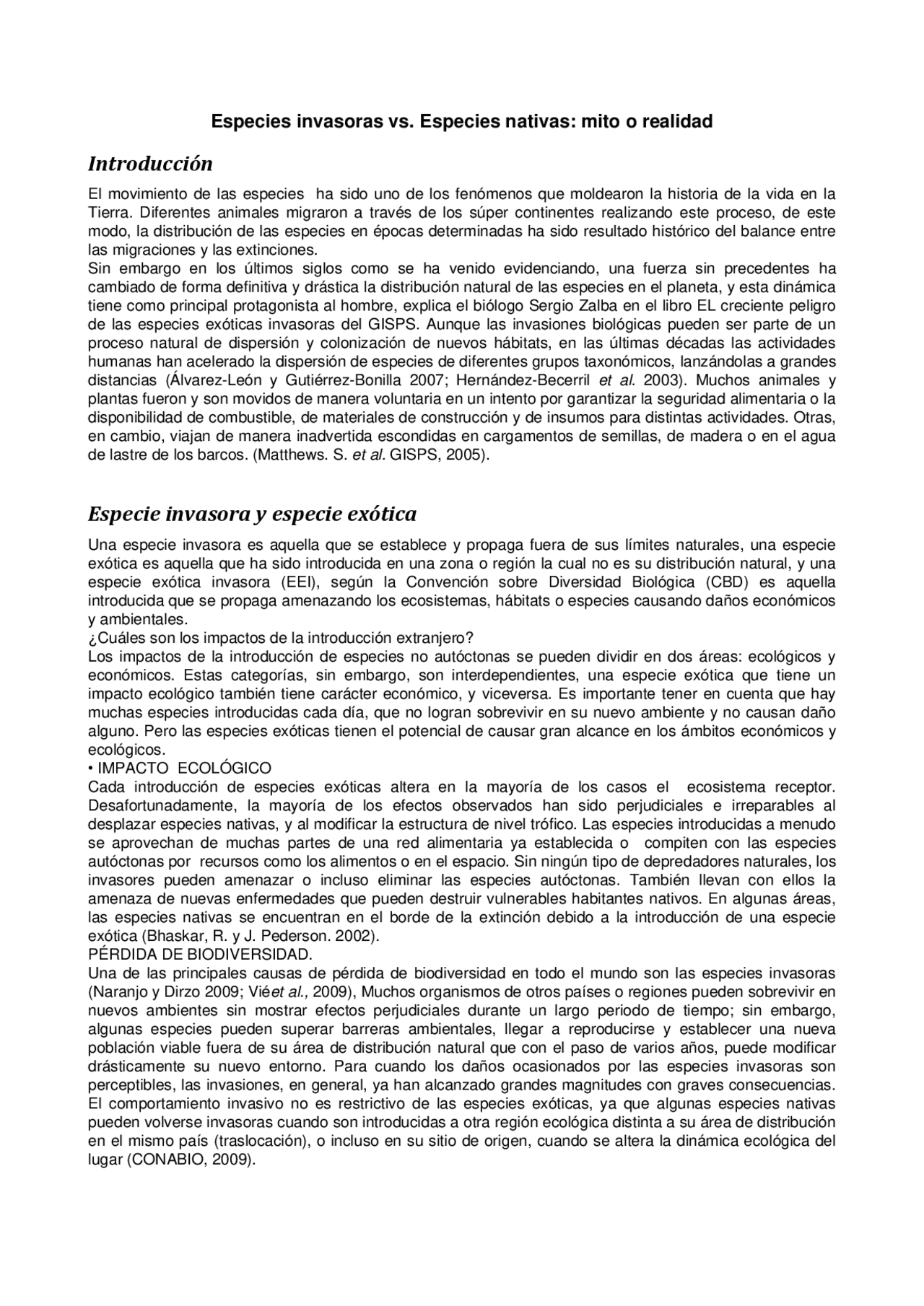 Apuntes Sobre Los Tipos De Especies Apuntes De Biología Docsity