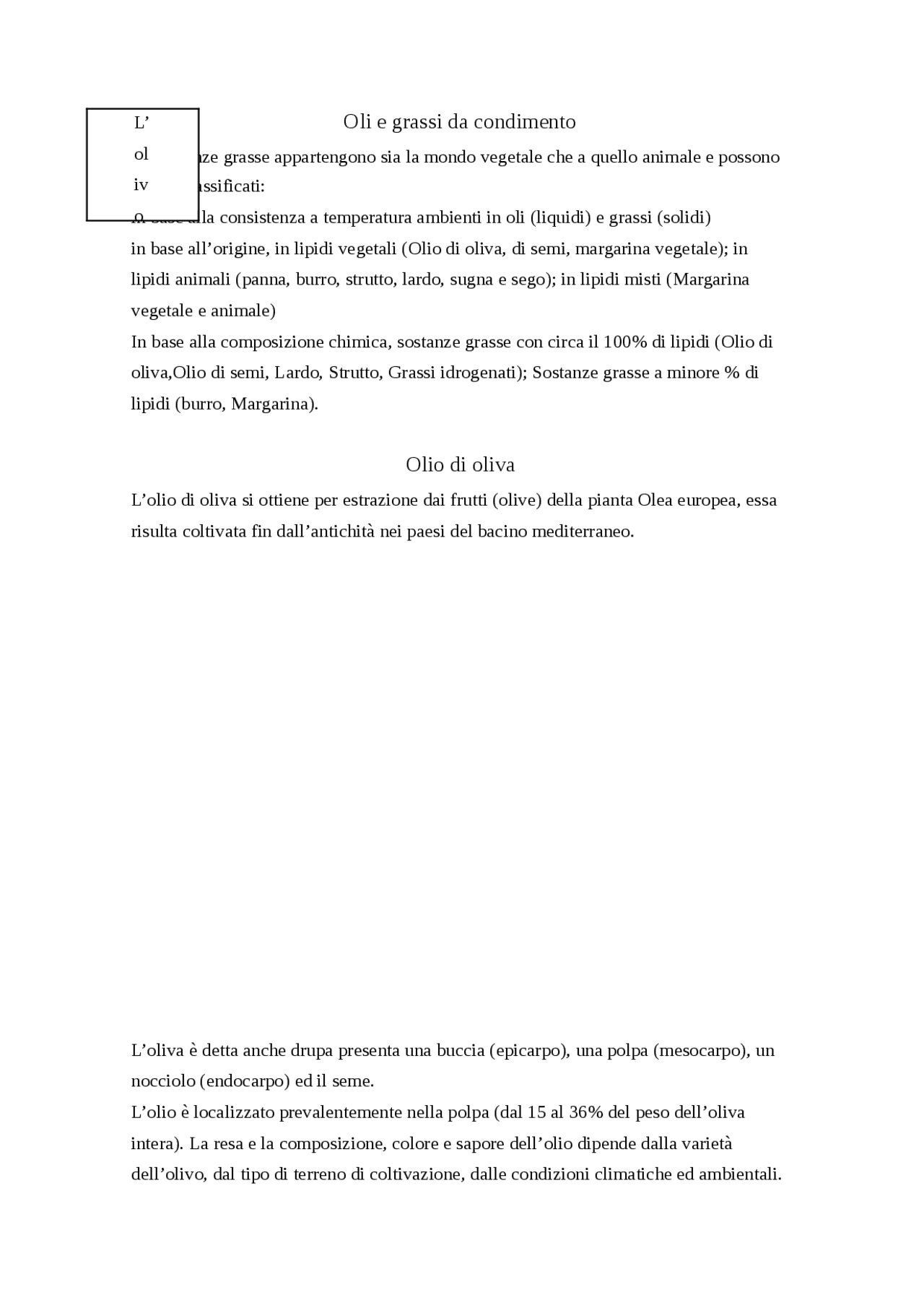 Oli E Grassi Da Condimento Docsity