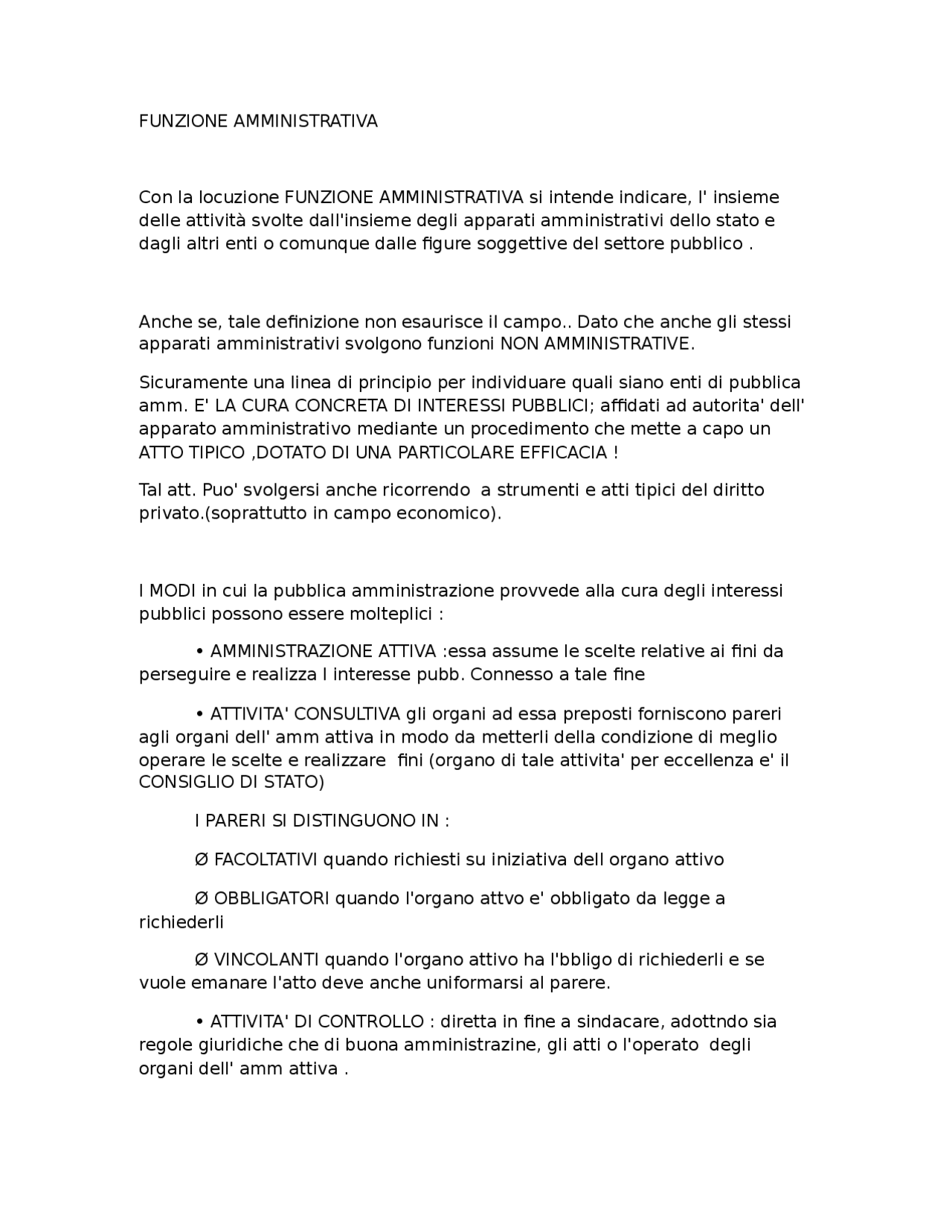 Funzione Amm 1 Docsity