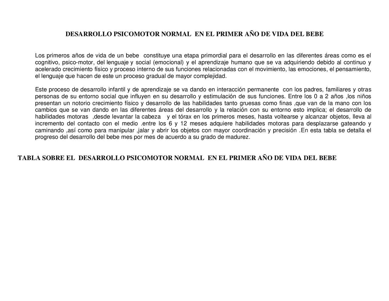 Apuntes Sobre El Desarrollo Psicomotor Docsity