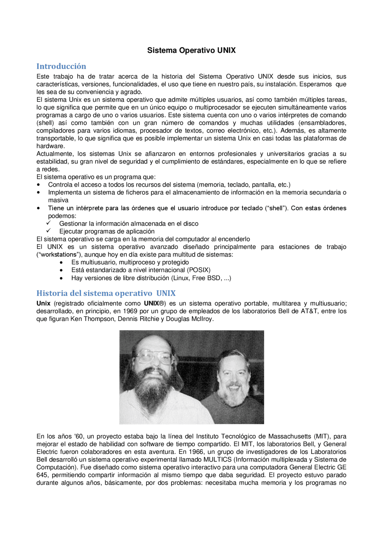Apuntes Sobre El Sistema Operativo Unix Parte 2 Docsity