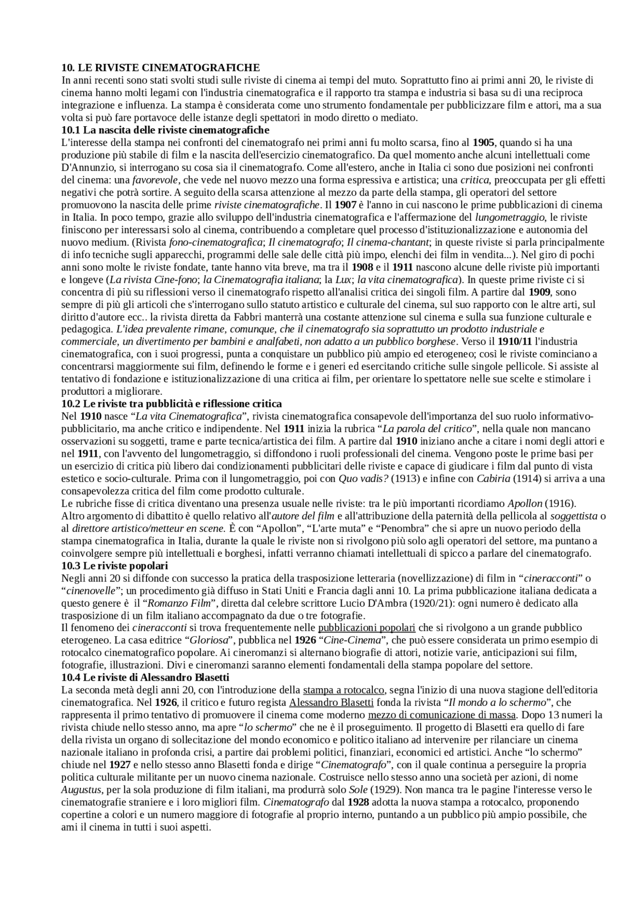 Cap 10 Introduzione Al Cinema Muto Docsity