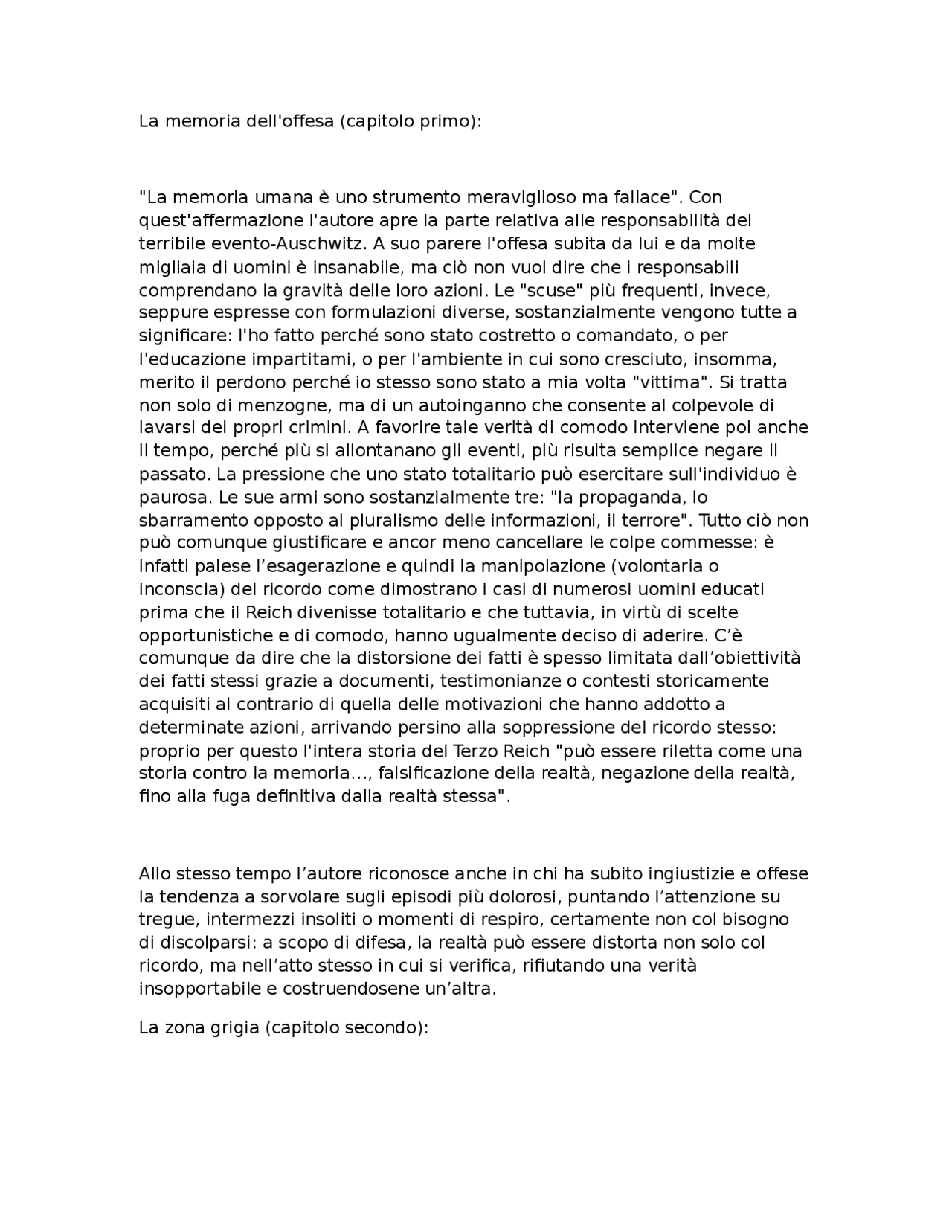 I Sommersi E I Salvati Primo Levi Docsity