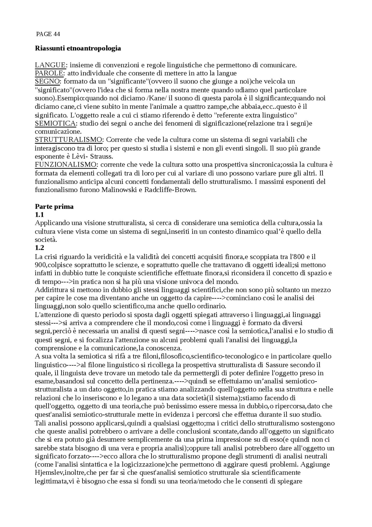 Riassunti etnoantropologia - Docsity