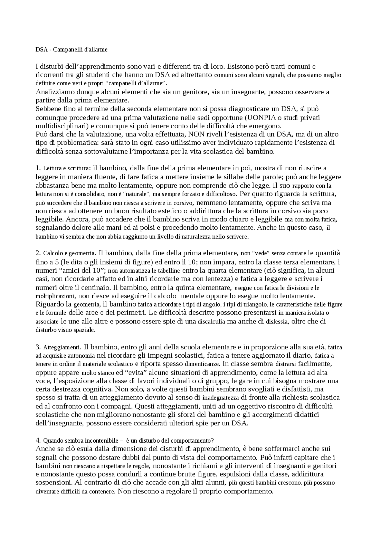 Dsa Disturbi Specifici Apprendimento Appunti Di Pedagogia Docsity