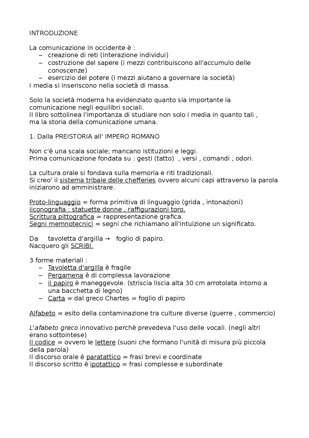 Riassunto Prima Dei Mass Media Docsity